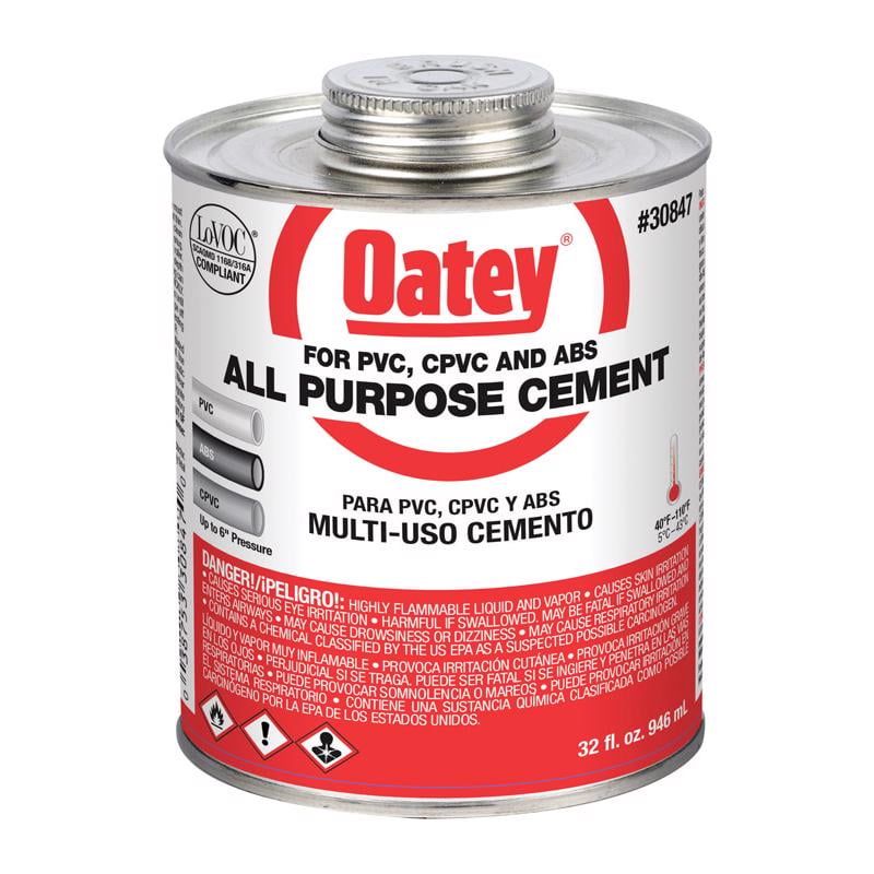 Oatey 30847 Solvent Cement, 32 oz Can, Liquid, Milky Clear - Walmart.com