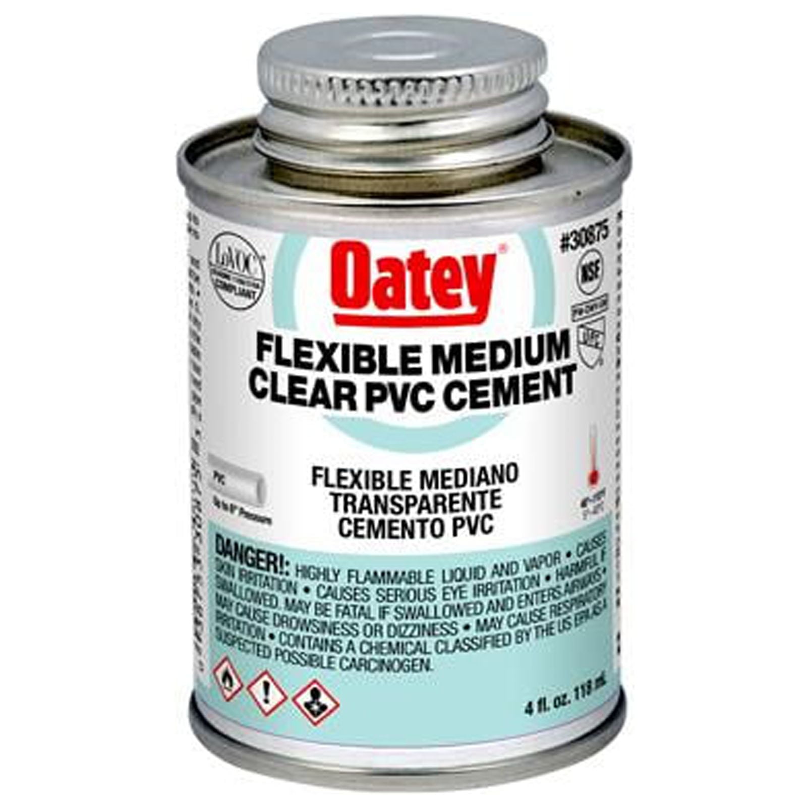 Oatey 30875 PVC Pipe Pipe Cement, Clear, 4 oz. - Quantity 12 - Walmart.com