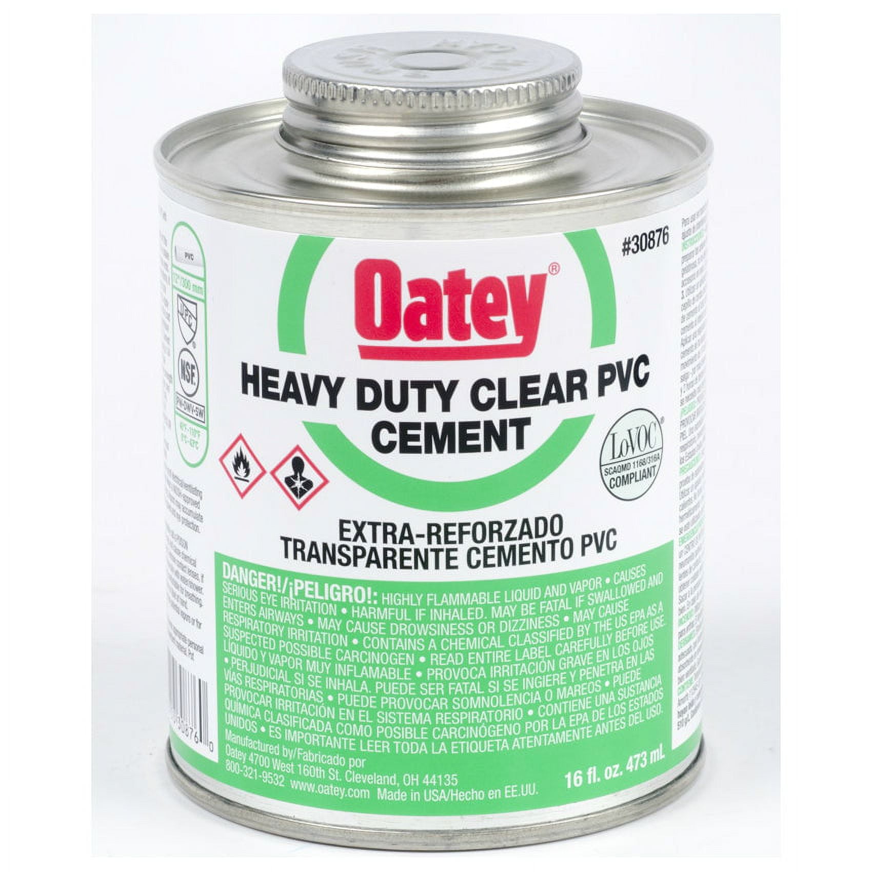 Oatey 30876 Heavy Bodied PVC Cement, 16 oz, Clear, Each - Walmart.com