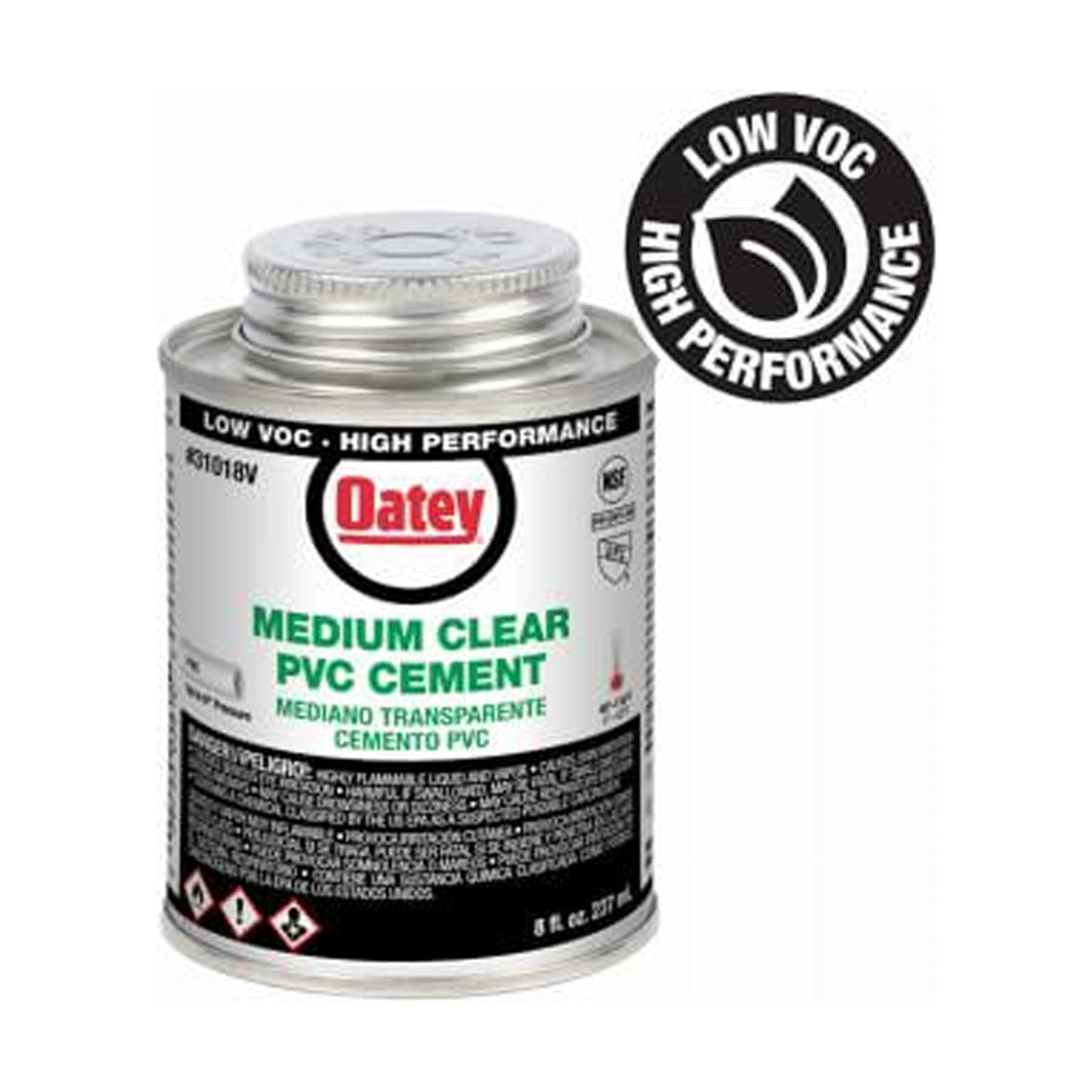 Oatey 31018V Clear Medium-Bodied PVC Pipe Cement, 8 oz. - Quantity 24 ...