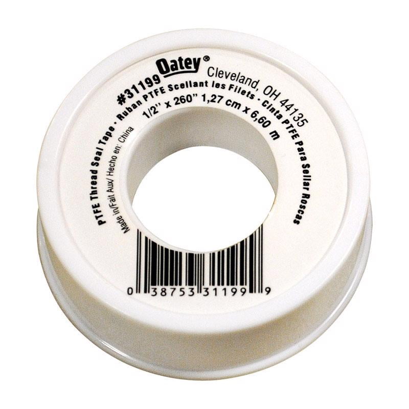 Oatey 31199 PTFE Thread Seal Tape, 1/2" x 260", White - Walmart.com