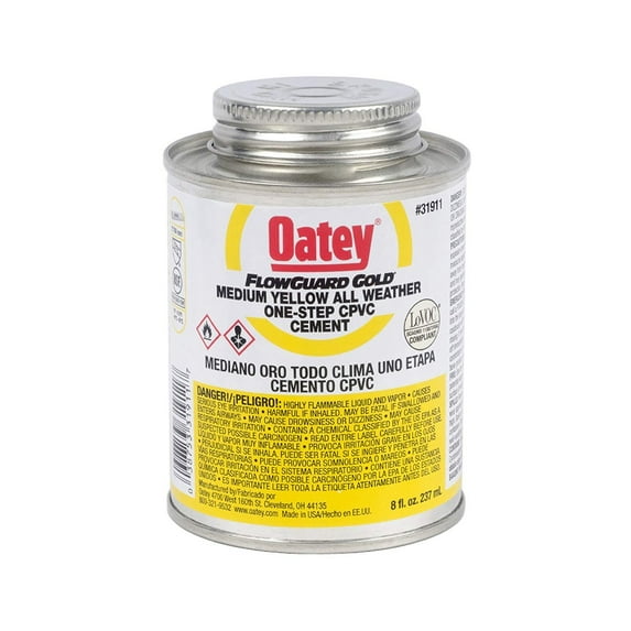Oatey 31911 LO-V.O.C. CPVC Flowguard Gold 1-Step Yellow Cement, 8-Ounce ...