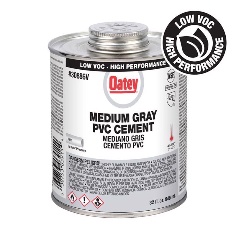 Oatey 32 Oz. Low Voc Gray PVC Cement 30886V - Walmart Business Supplies