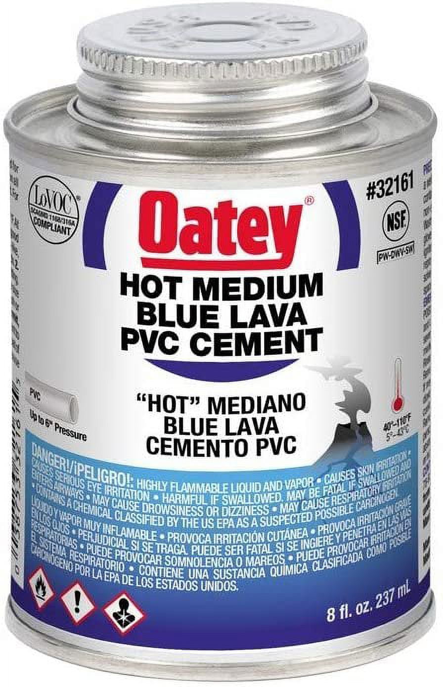 Oatey 32160, 8 OZ. PVC Blue Lava HOT Medium Bodied Cement-UP to 6 ...