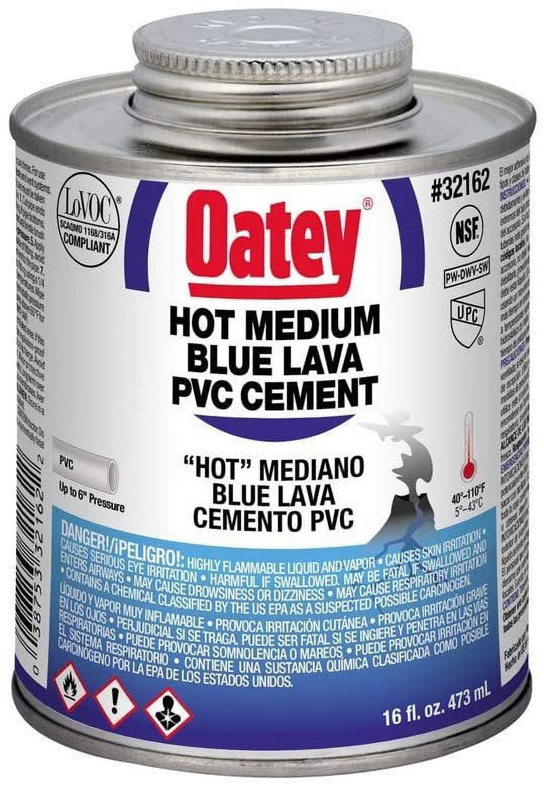 Oatey 32162 Lava Hot PVC Solvent Cement, Blue, 16-Ounce - Walmart.com