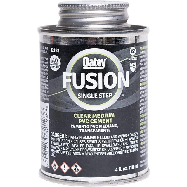 Oatey 321935 Fusion One-Step Medium-Bodied Cement, 4 oz, PVC Clear ...