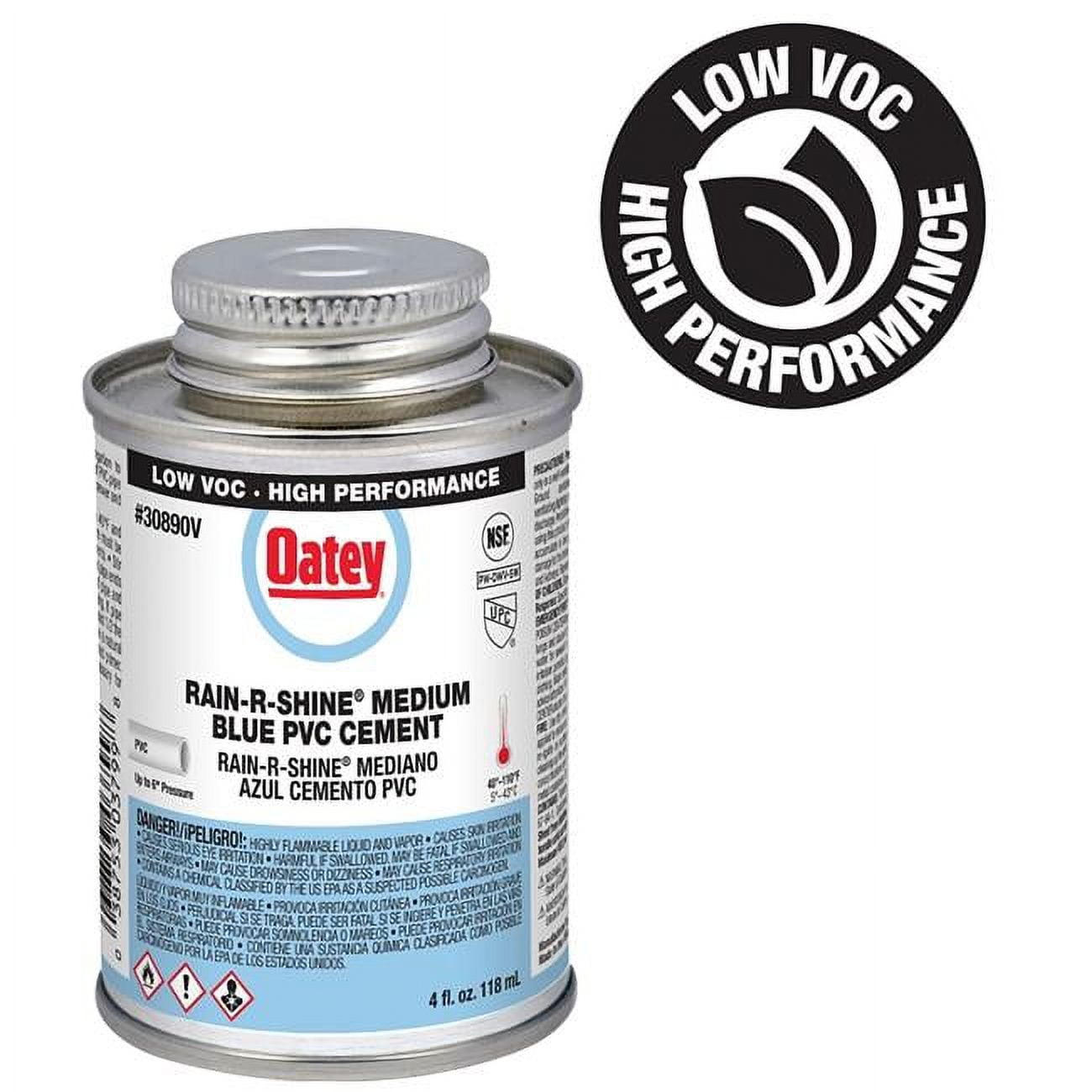 Oatey Rain-R-Shine Blue Cement For PVC 4 oz - Walmart.com