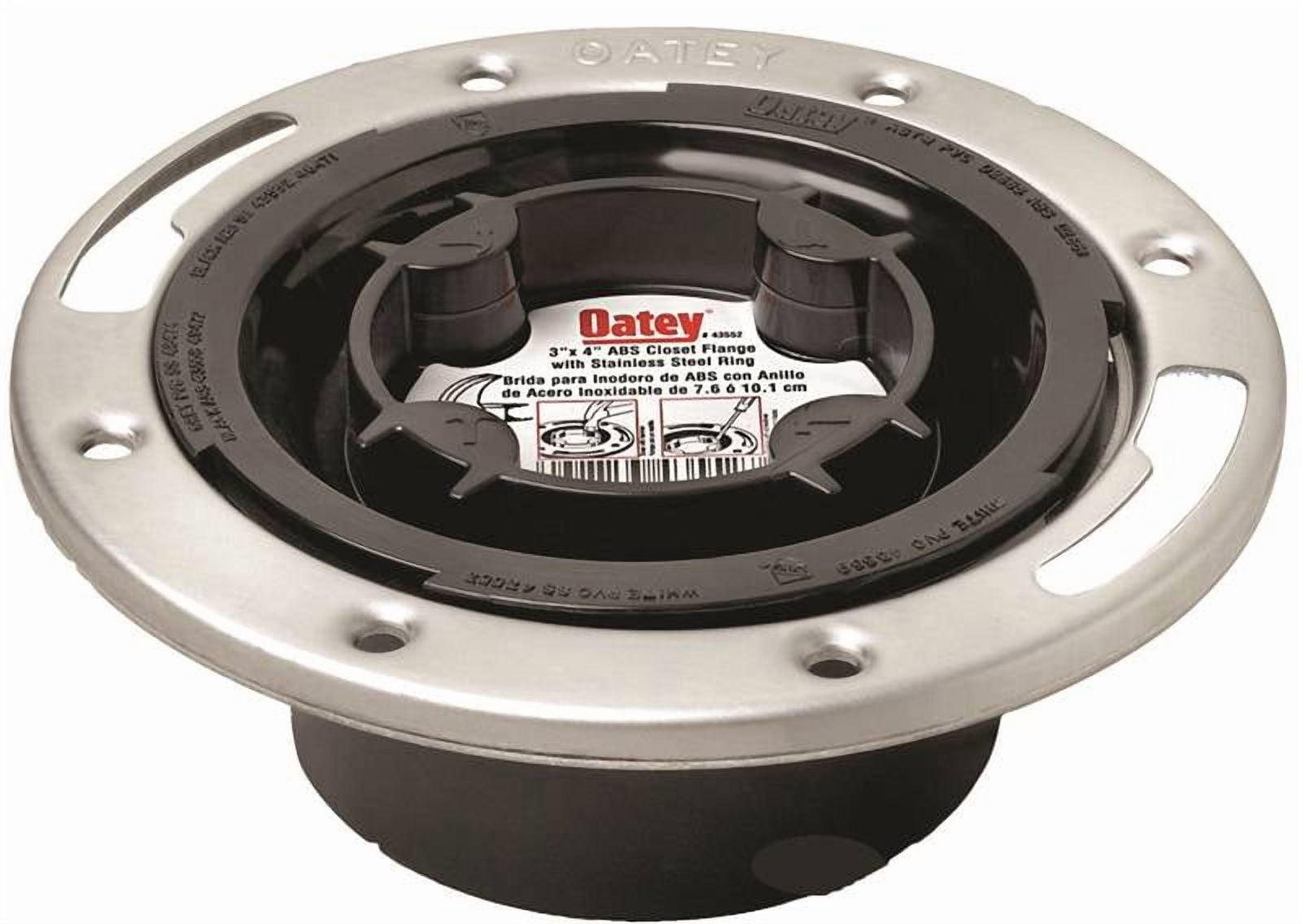 Oatey 43552 ABS Easy Tap Closet Flange w/Stainless Steel Ring, 3"/4 ...
