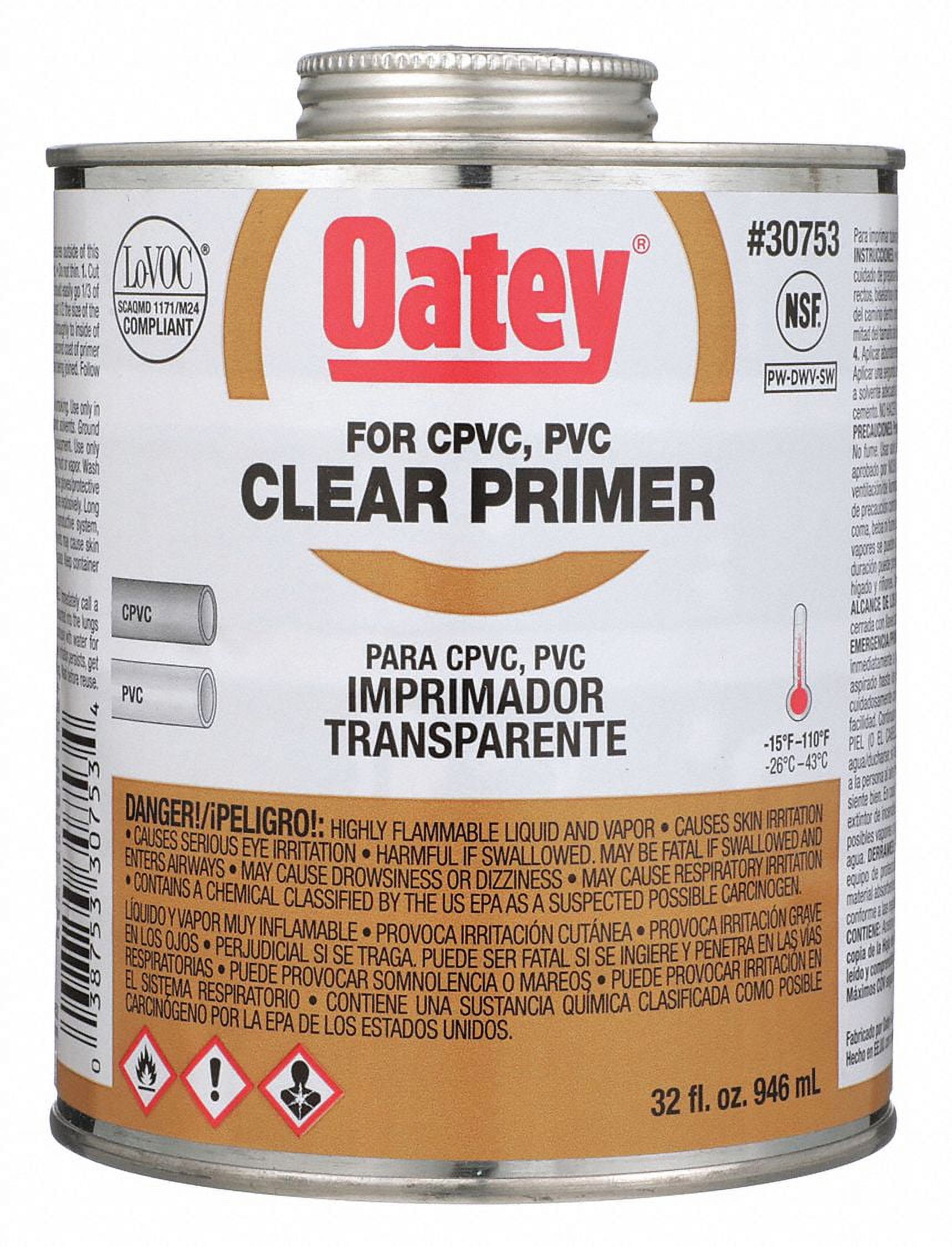 Oatey Clear Primer For CPVC/PVC 32 oz - Walmart.com