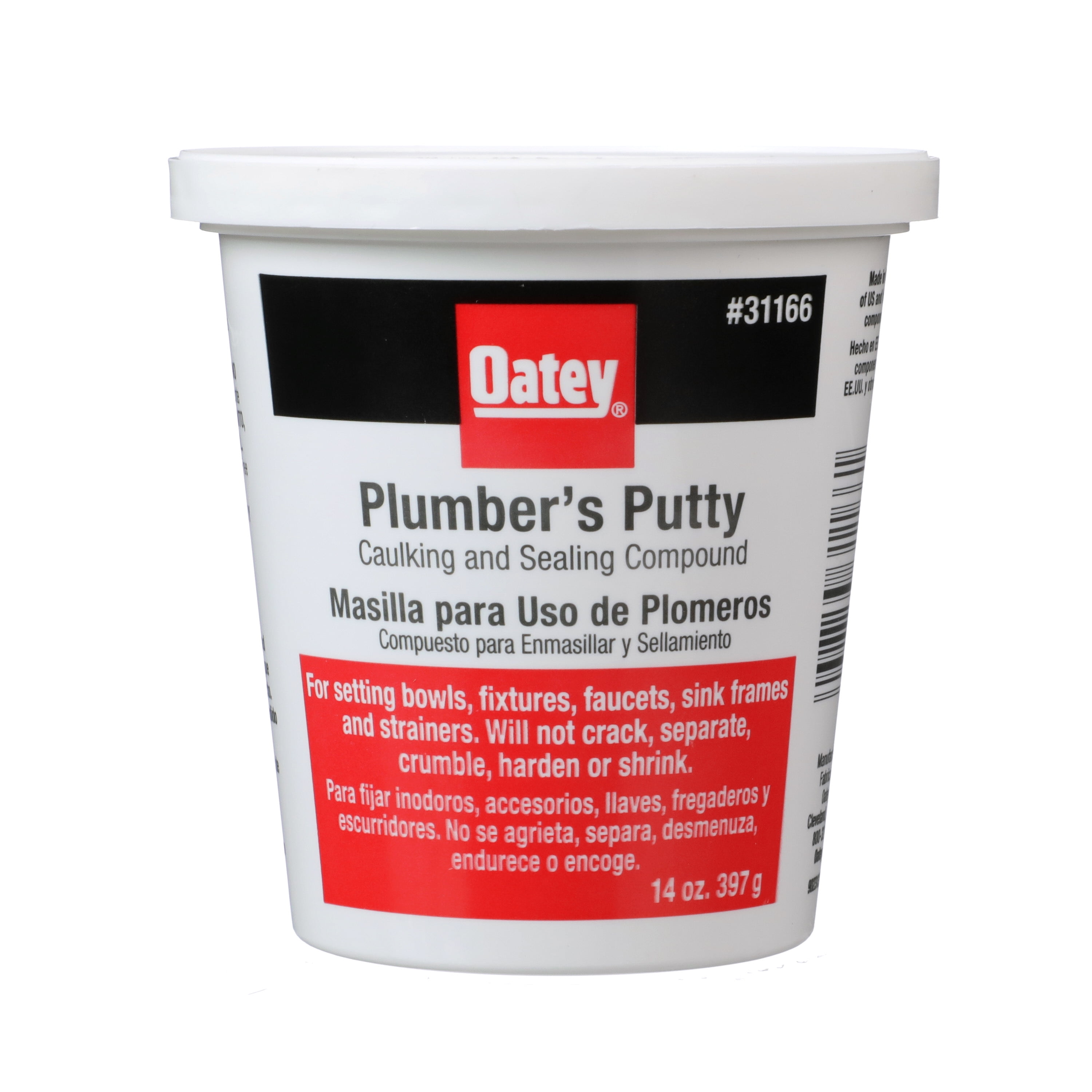 Oatey Plumber's Putty Sealing Compound for Frames and Faucets, 14 oz ...