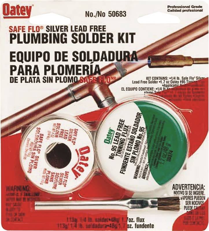 Oatey Safe-Flo 8 oz. Lead-Free Plumbing Solder Kit Silver Bearing 50/50 ...