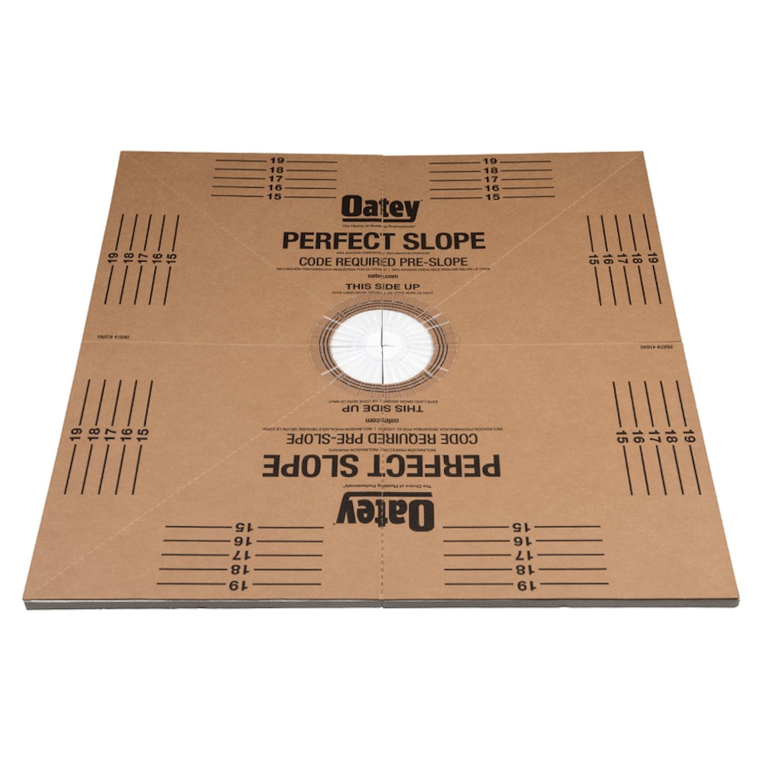 Oatey Shower Perfect Slope 40" x 40" Brown Shower Base with Extension ...