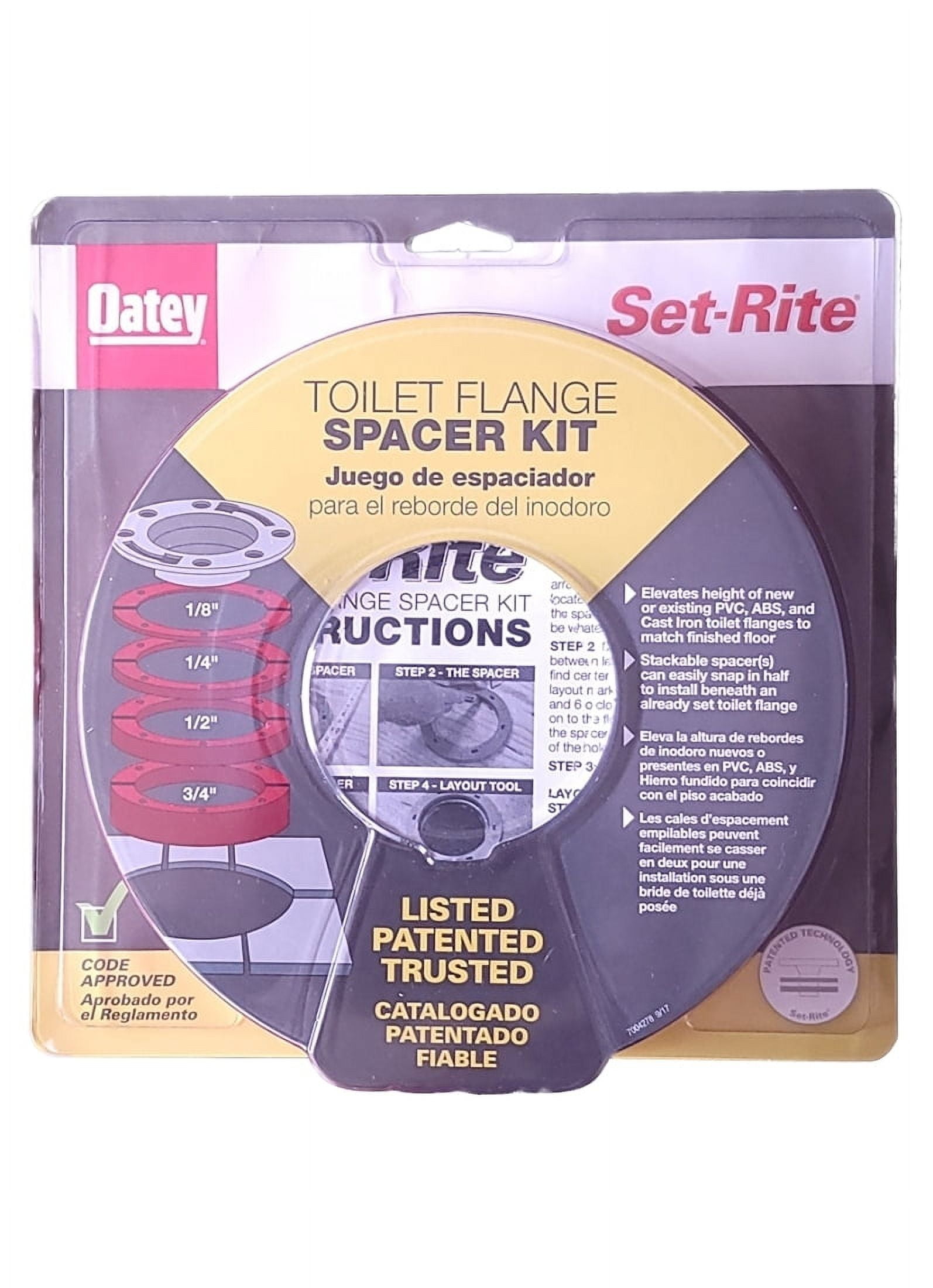 OATEY 43406 Set-Rite Spacer Kit-Includes all 4 sizes, 1/8", 1/4", 1/2 ...