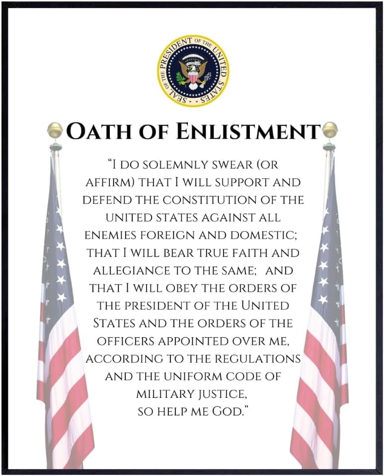 Oath of Enlistment Wall Art – Patriotic Military Decor, Inspirational ...