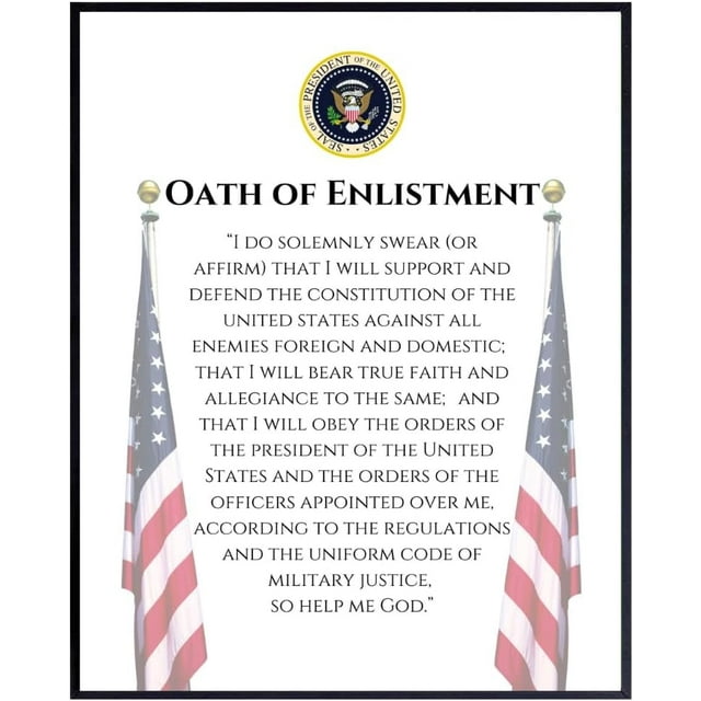 Oath of Enlistment Wall Art – Patriotic Military Decor, Inspirational ...