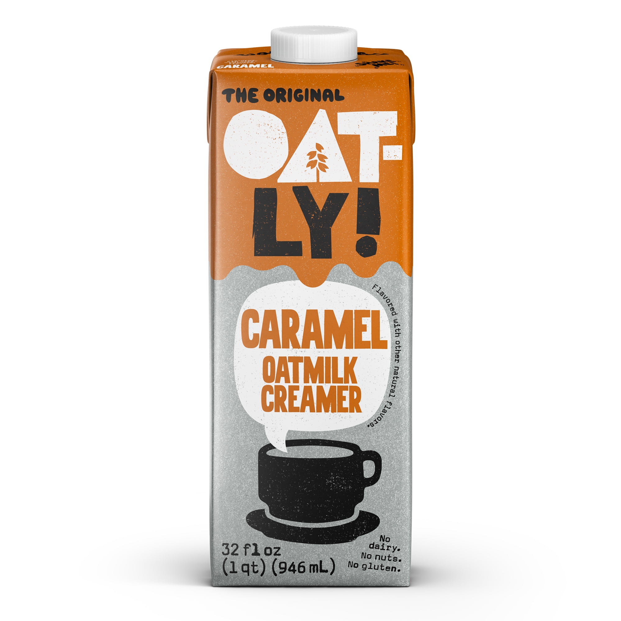 Oatly Caramel Oatmilk Creamer, Dairy Free Coffee Creamer, 32 fl oz ...