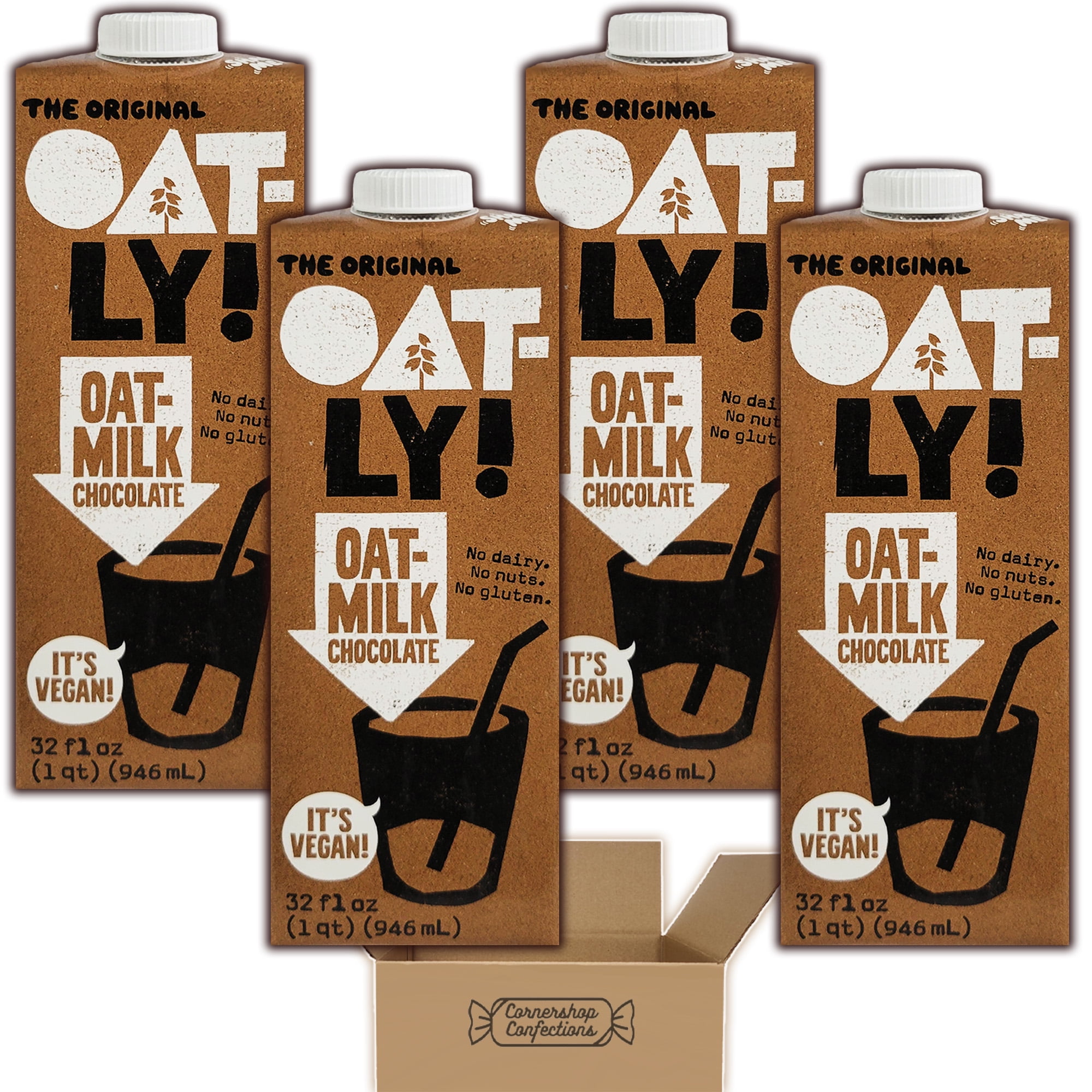 Oatly Original Oat Milk Chocolate Bundle Pack - 4 Individually Sealed ...
