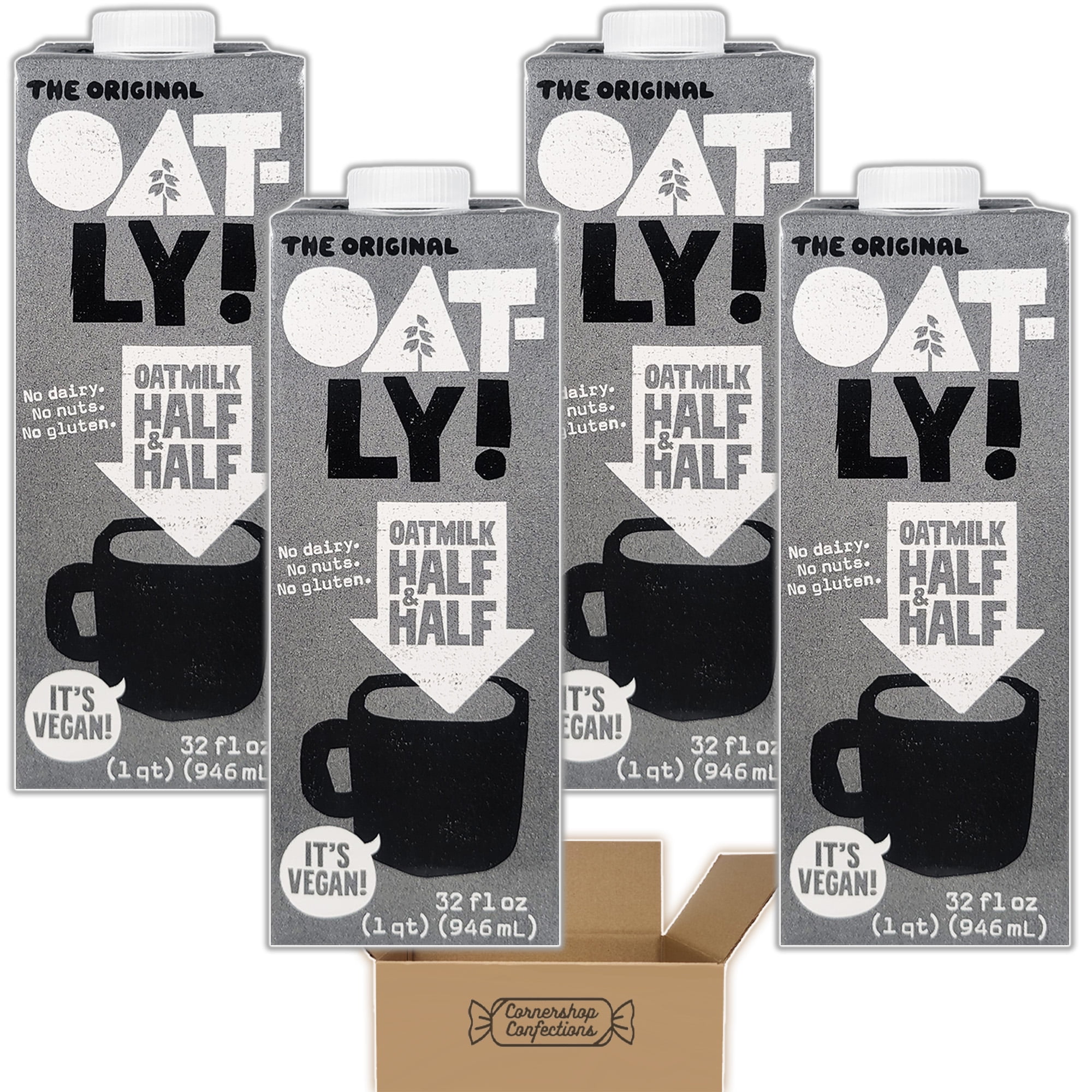 Oatly Original Oat Milk Half & Half Bundle Pack - 4 Individually Sealed ...