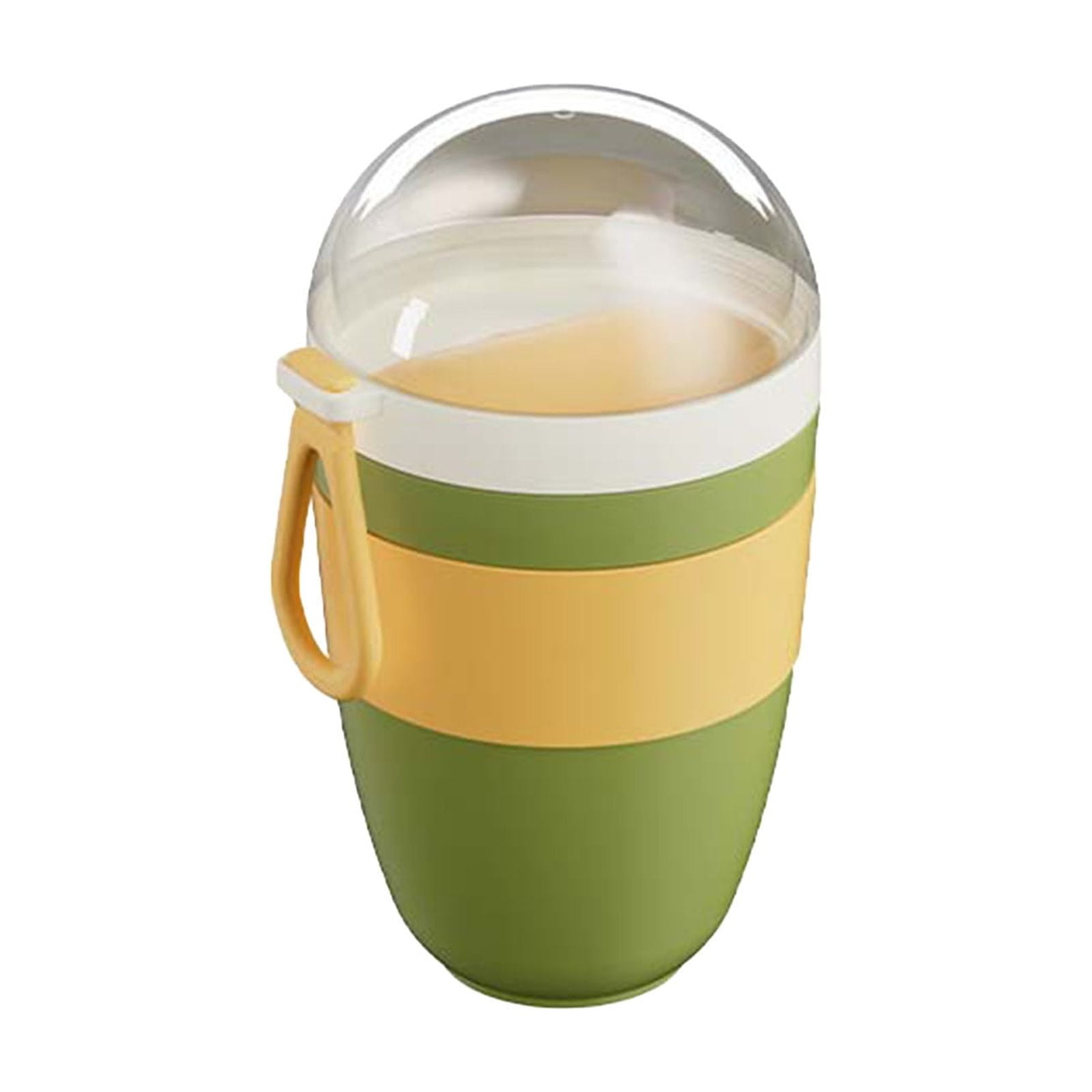 Oatmeal Cup with Cover Yogurt Cup with Spoon To Go Double Breakfast Cup ...