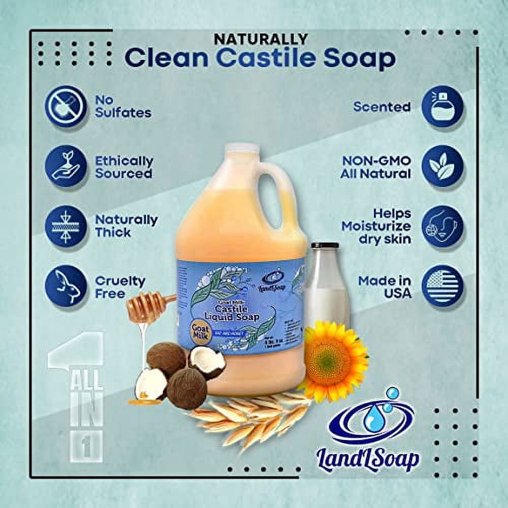 Oatmeal, Honey & Goat Milk Pure Castile Soap Liquid for Face, Hand ...