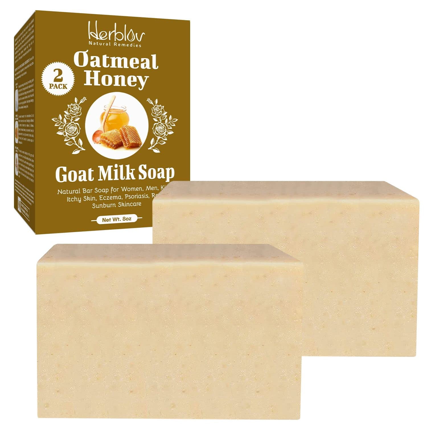 Oatmeal Honey Goat's Milk HMF23 Soap Bar 4 Bar Soap for Women, Men ...