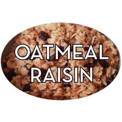 Oatmeal Raisin Food Store Labels 1.25" x 2" 500 each per roll Great ...