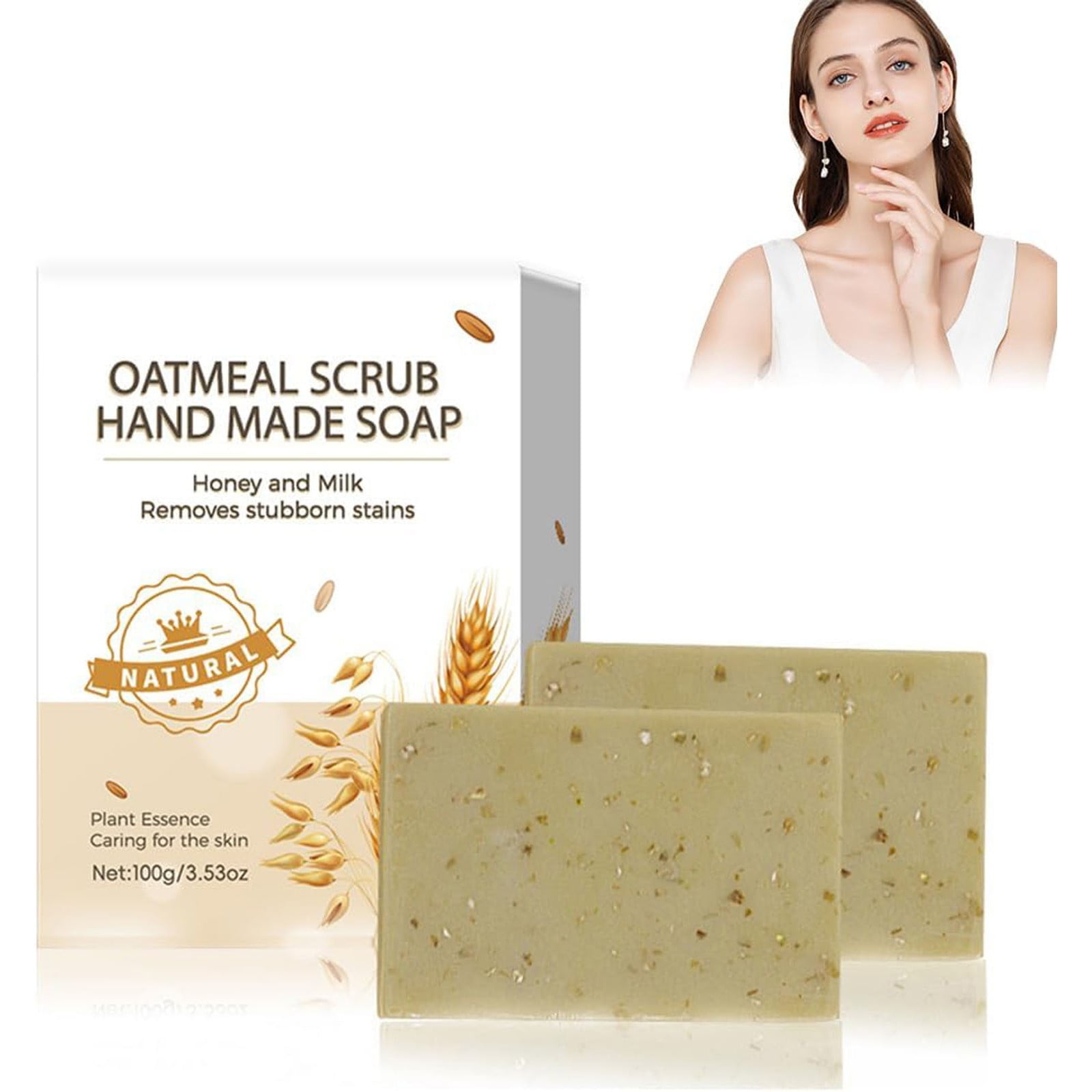 Oatmeal Soap,100g Handmade Oatmeal Bar Soap for Face and Body ...