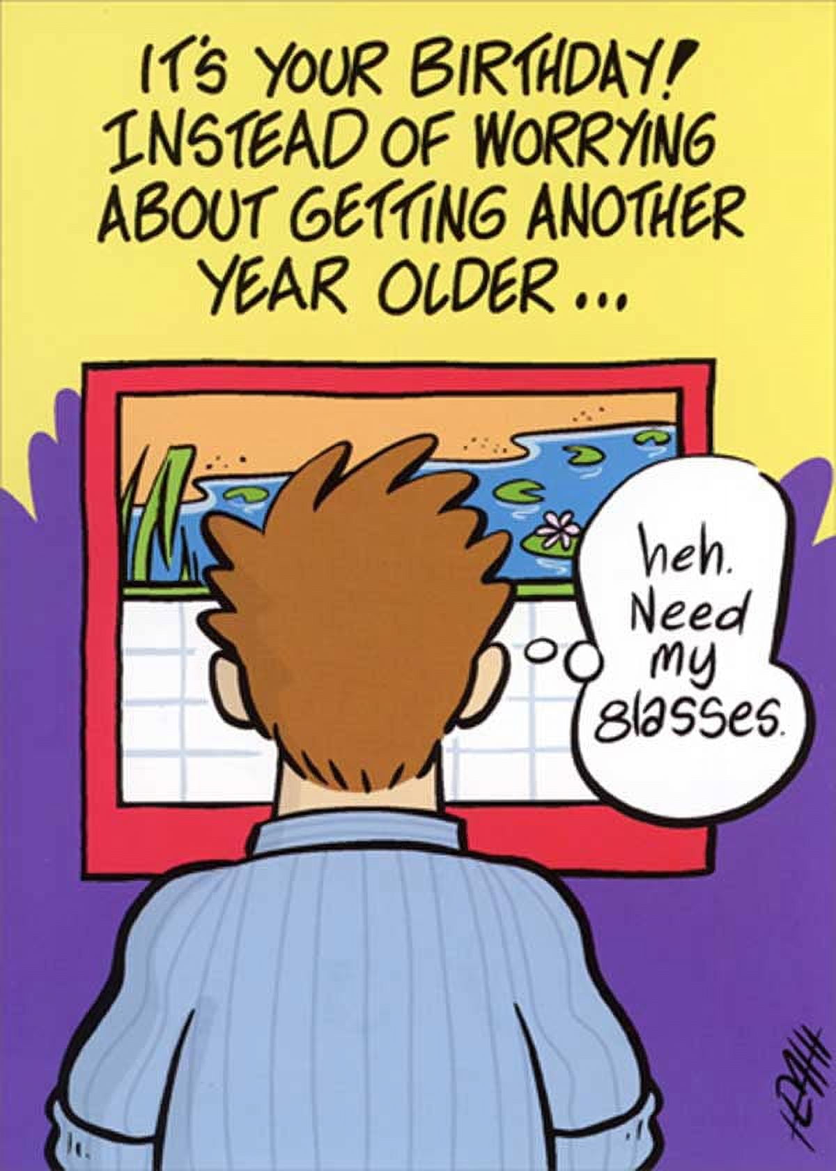 Oatmeal Studios Man Staring at Calendar Funny / Humorous Over the Hill ...