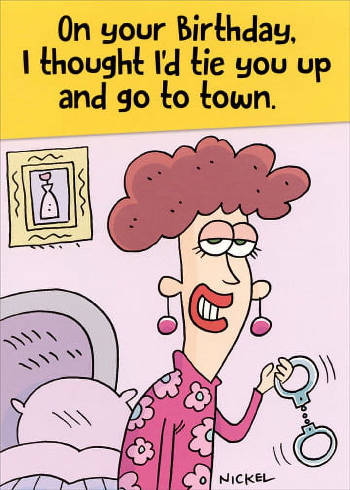 Oatmeal Studios Woman with Handcuffs Funny Birthday Card - Walmart.com