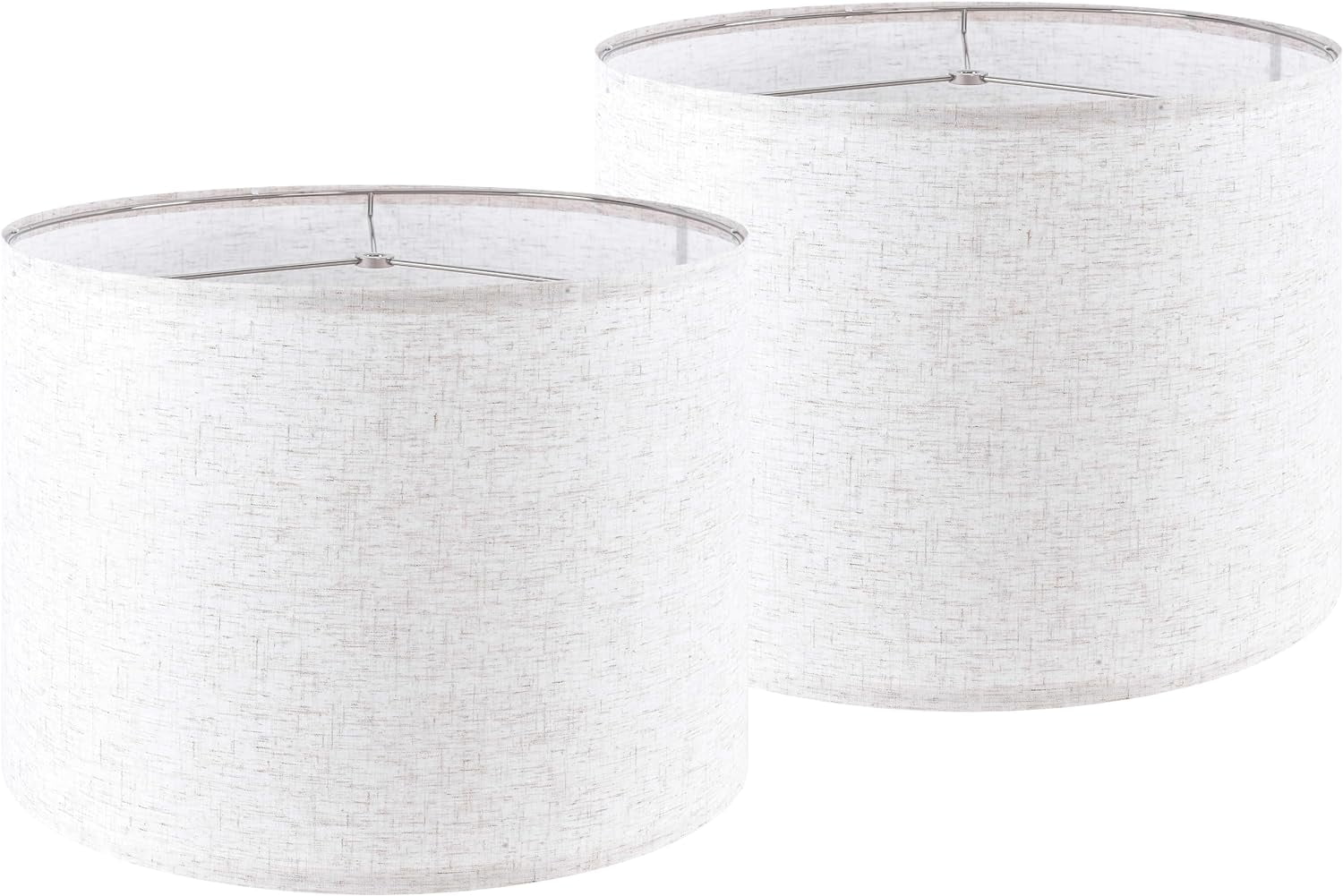 Oatmeal linen Textured Lamp Shades Set of 2 Large Drum Lamp Shade 16 ...