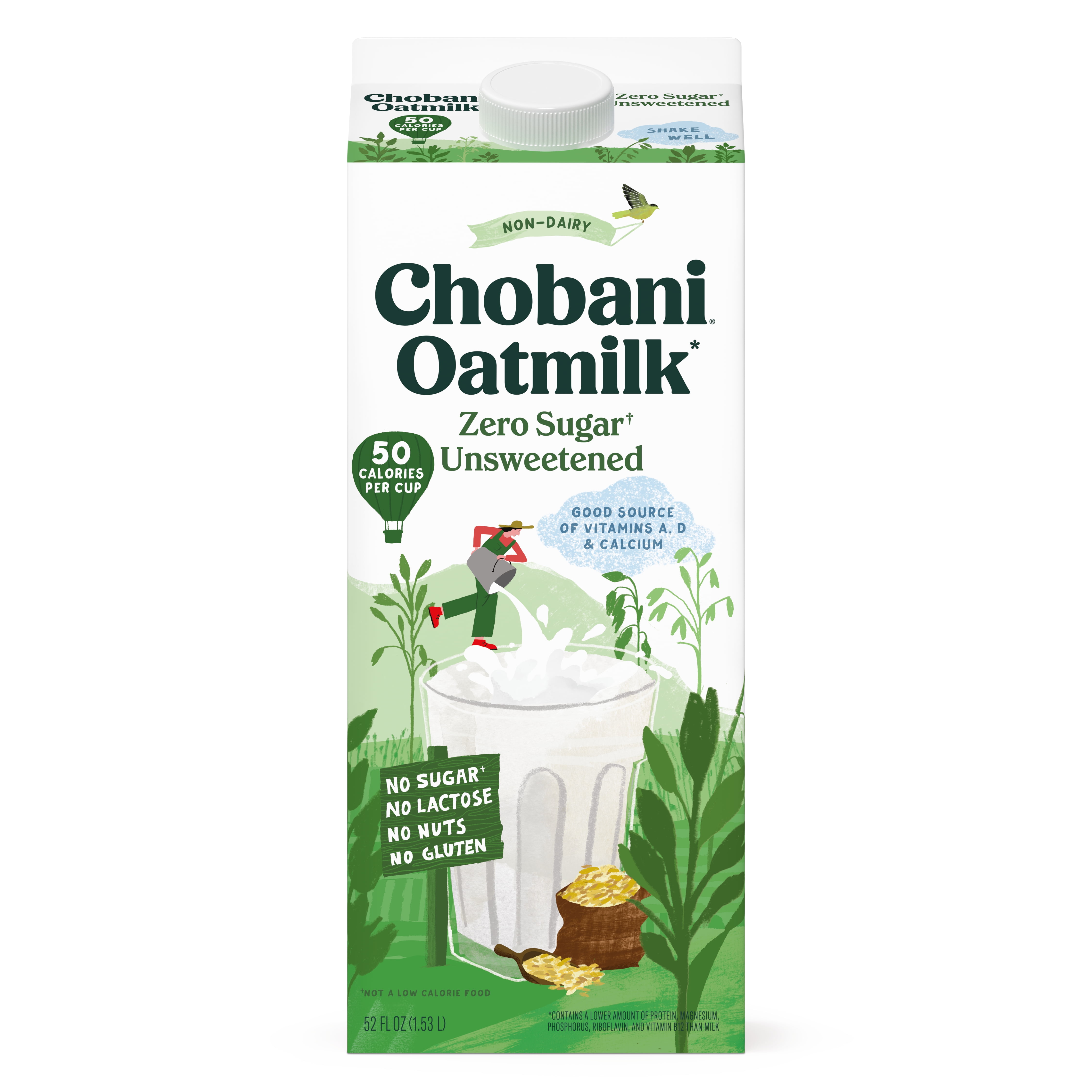 Chobani Oatmilk Zero Sugar Unsweetened 52 fl oz - Walmart Business Supplies