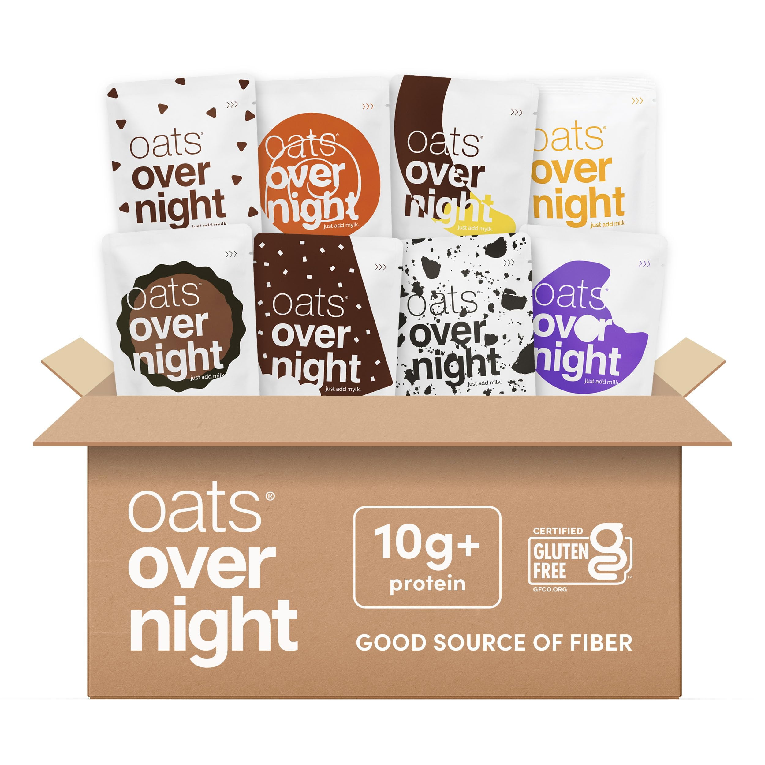 Oats Overnight Dessert Variety RRF12 Pack - Protein, Fiber Breakfast Protein Shake - Gluten Free ...