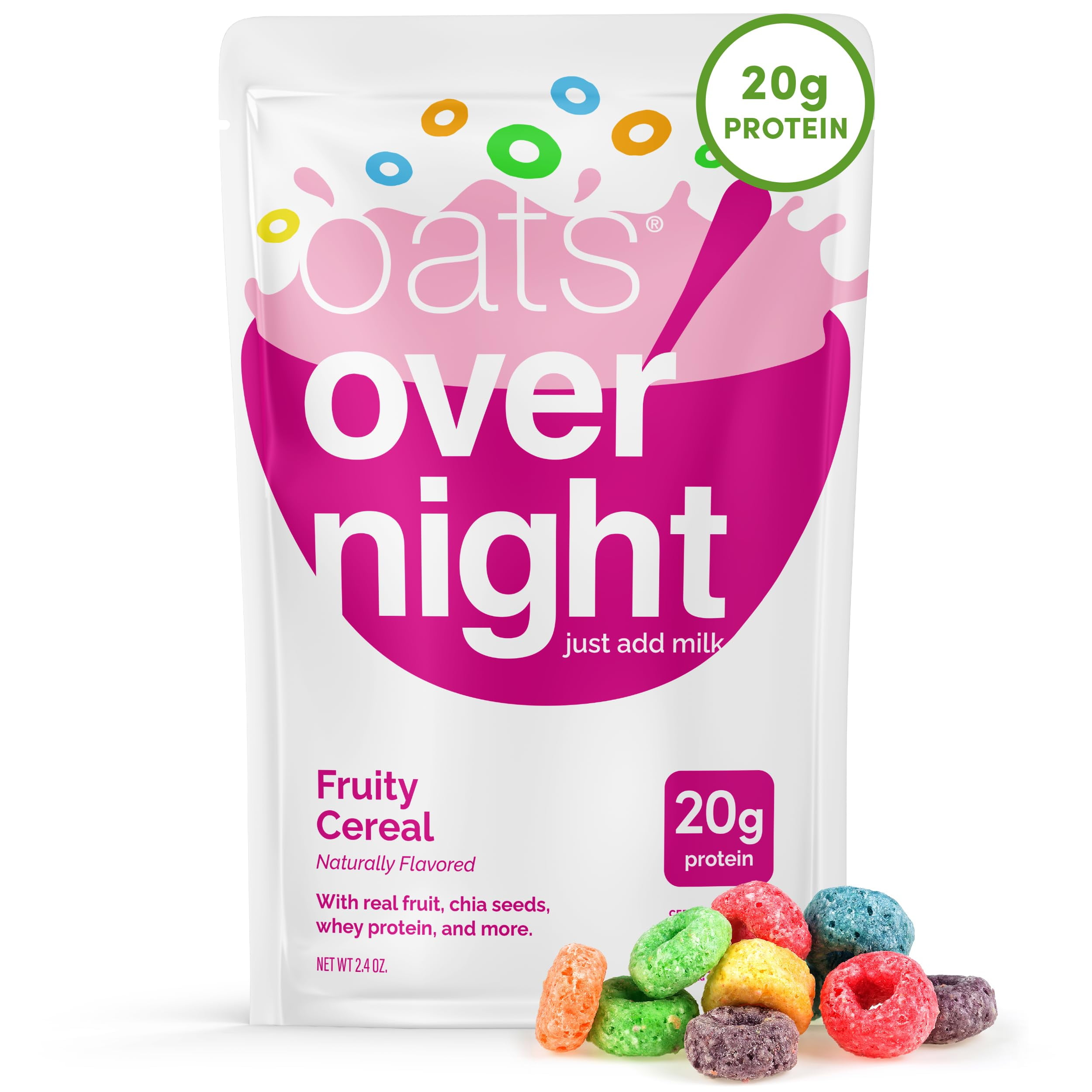 Oats Overnight Fruity Cereal VTF5 - Overnight Oats with 20g Protein ...