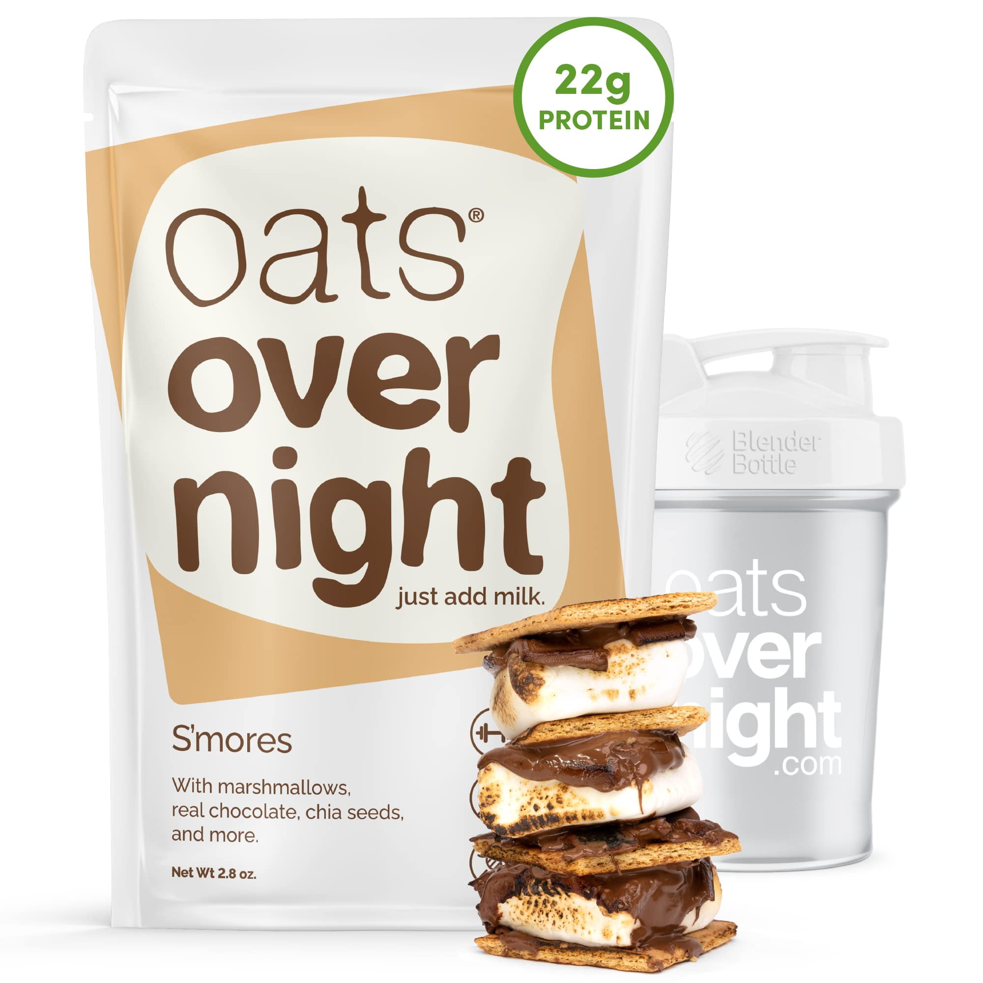 Oats Overnight Smores - OKA4 Overnight Oats with 22g Protein, High ...