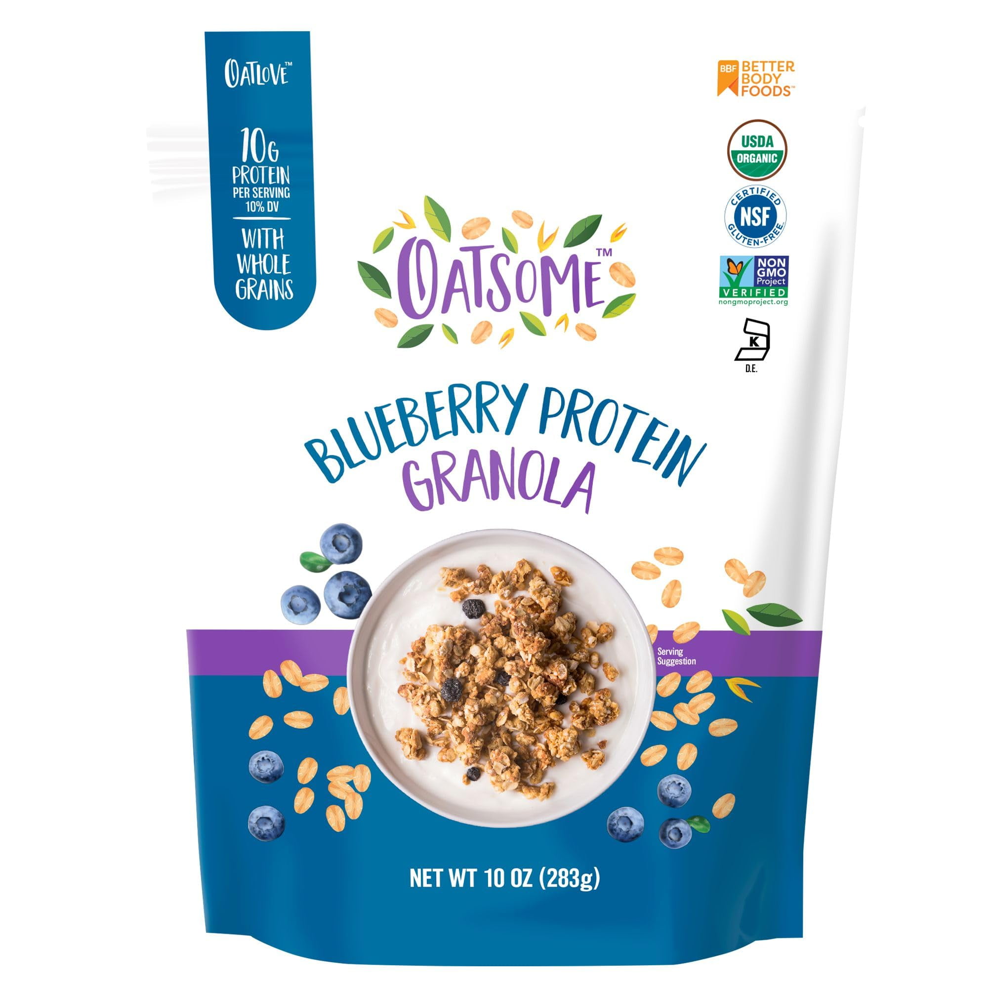 Oatsome Blueberry Protein TWE5 Granola, 10g Protein, Gluten Free, Made ...