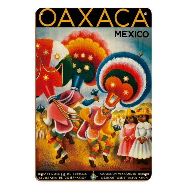 Oaxaca Mexico - Costumed Native Dancers - Vintage Travel Poster by ...
