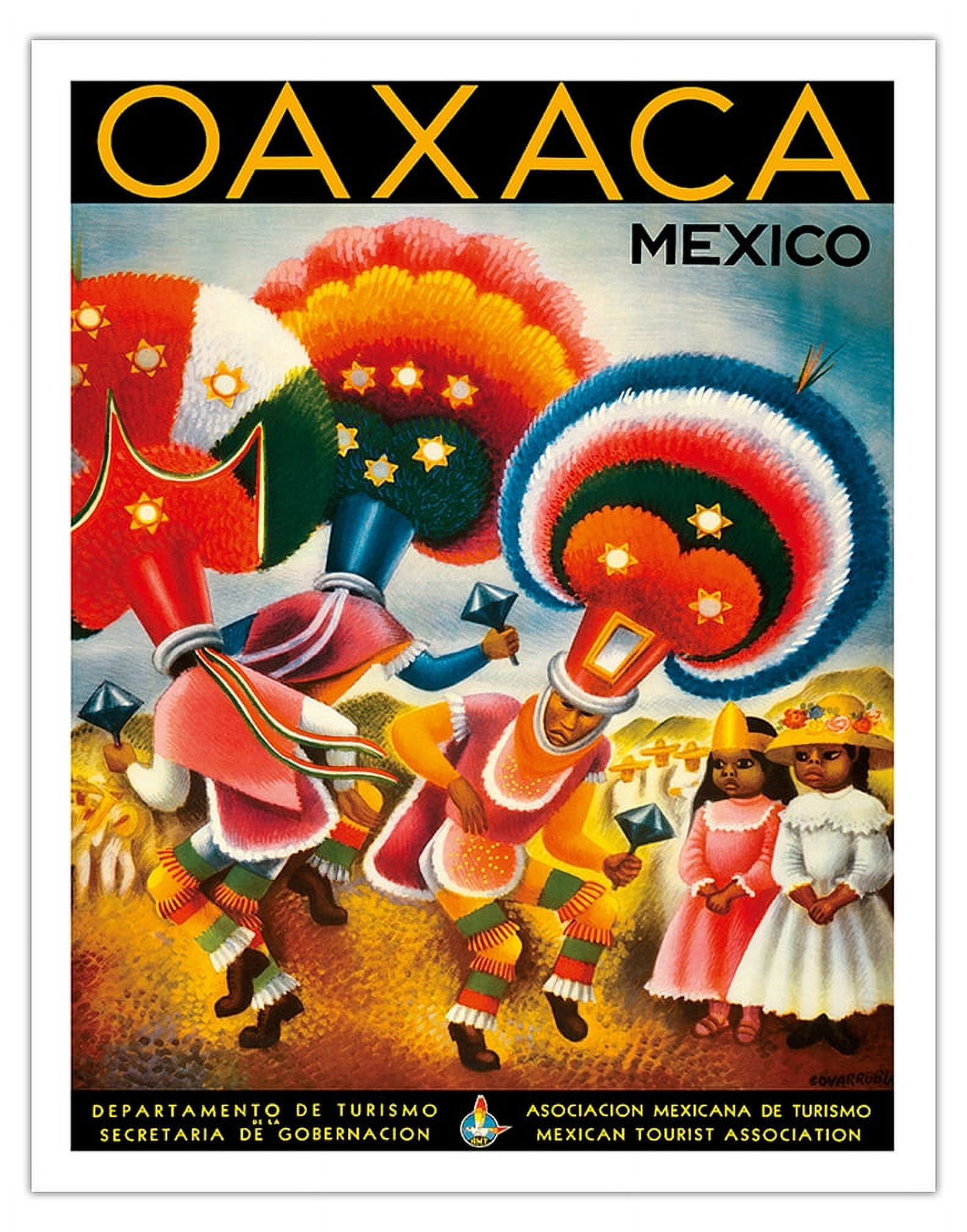 Oaxaca Mexico - Costumed Native Dancers - Vintage Travel Poster by ...