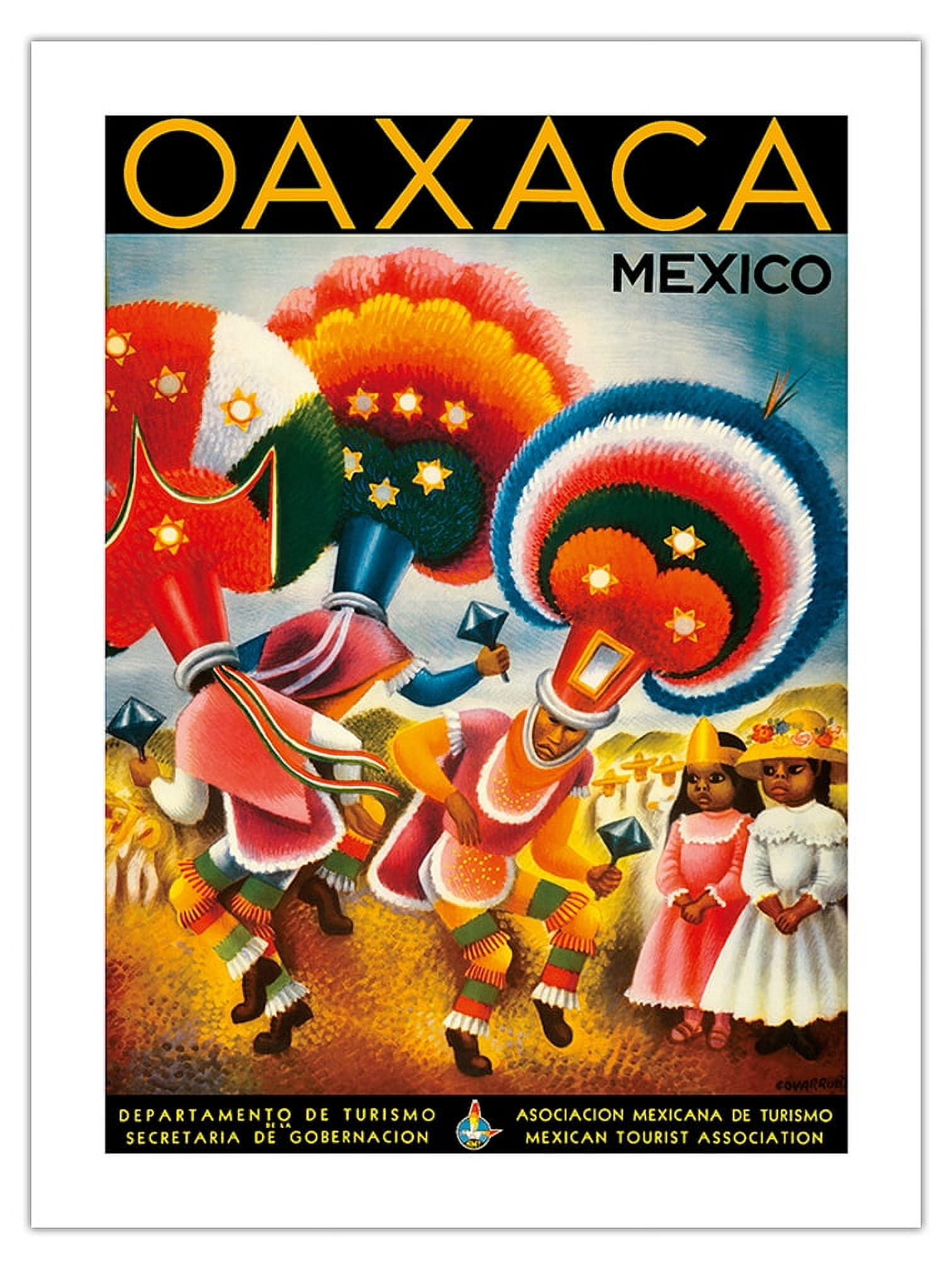 Oaxaca Mexico - Costumed Native Dancers - Vintage Travel Poster by ...