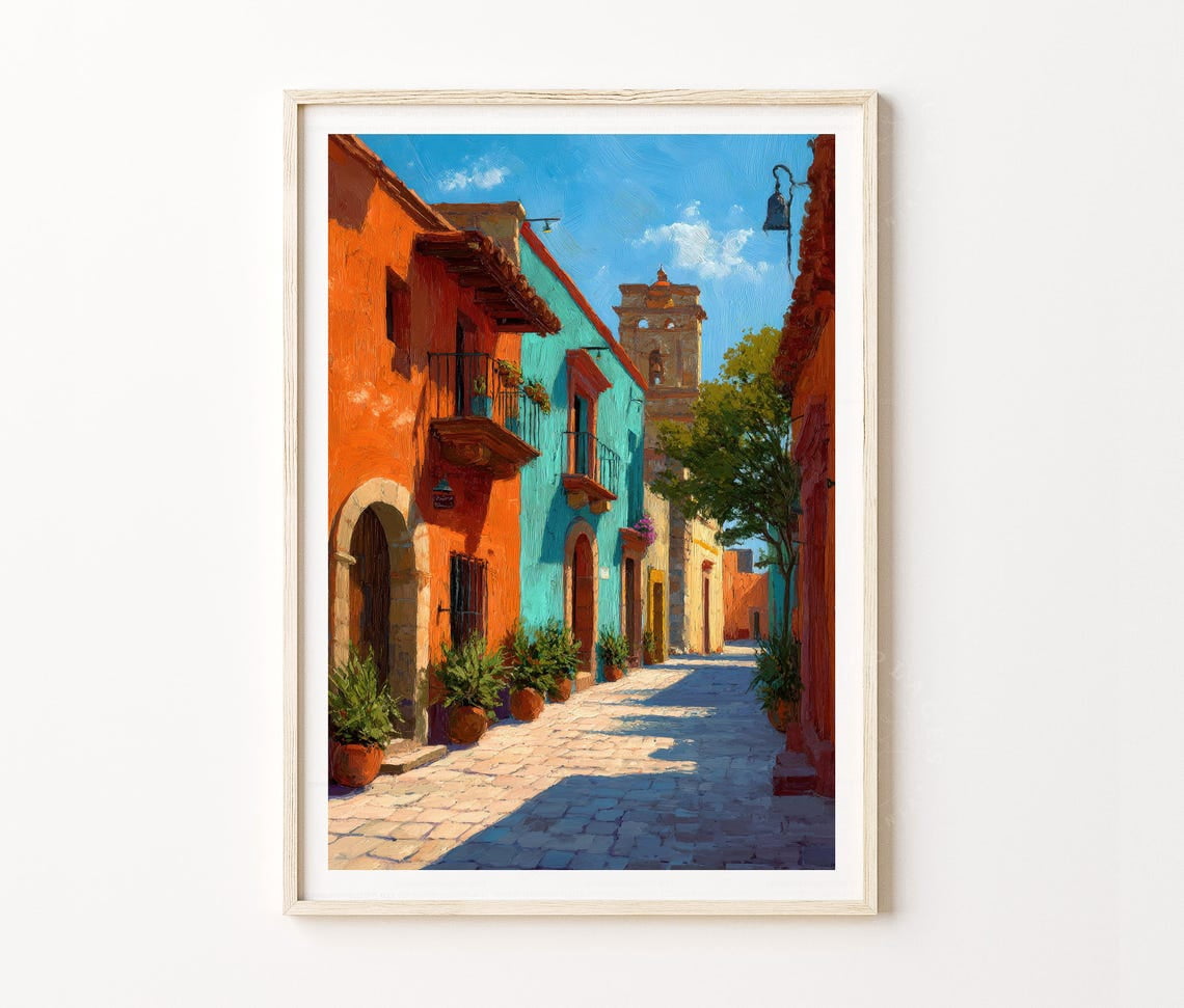 Oaxaca Mexico Zocalo Colonial Architecture City Wall Art, Unframed ...