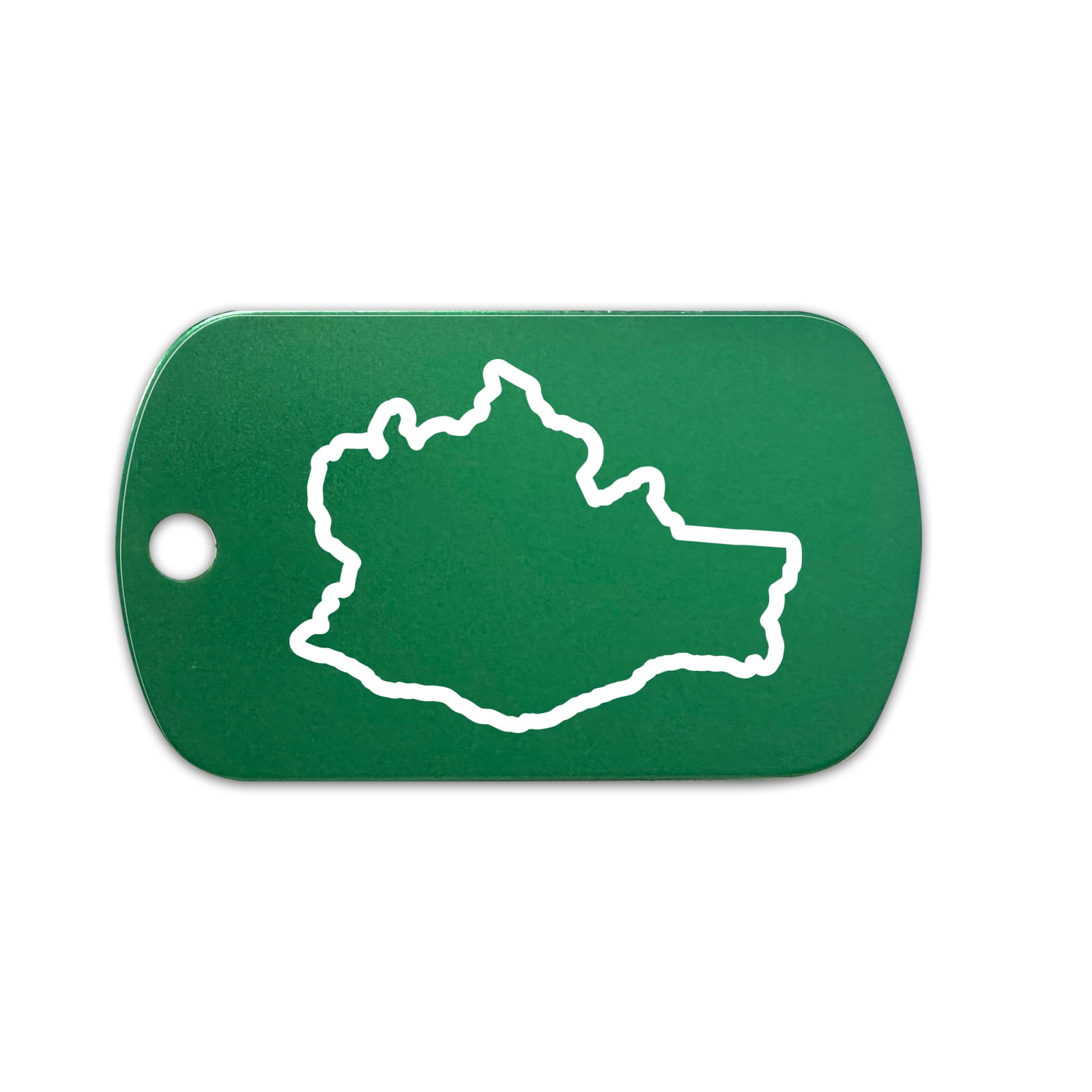 Oaxaca State Shaped GI Dog Tag Aluminum Keychain outlined oa oax mexico ...
