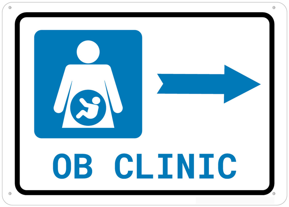 Ob Clinic Right Arrow Sign Outdoor Metal Sign - 12 X 8 Metal Signs For ...