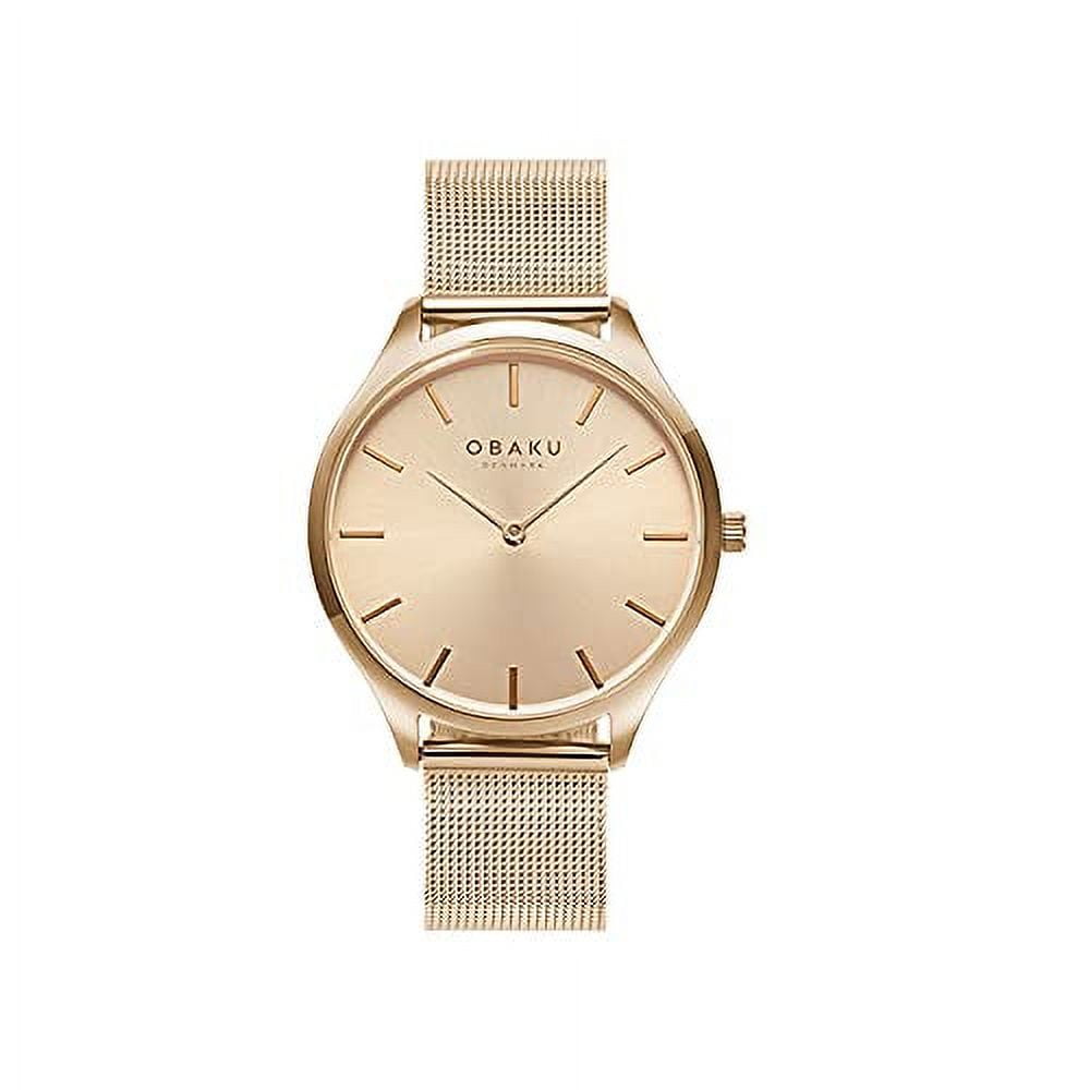 Obaku Analog Gold Dial Women's Watch-V260LXVVMV - Walmart.com
