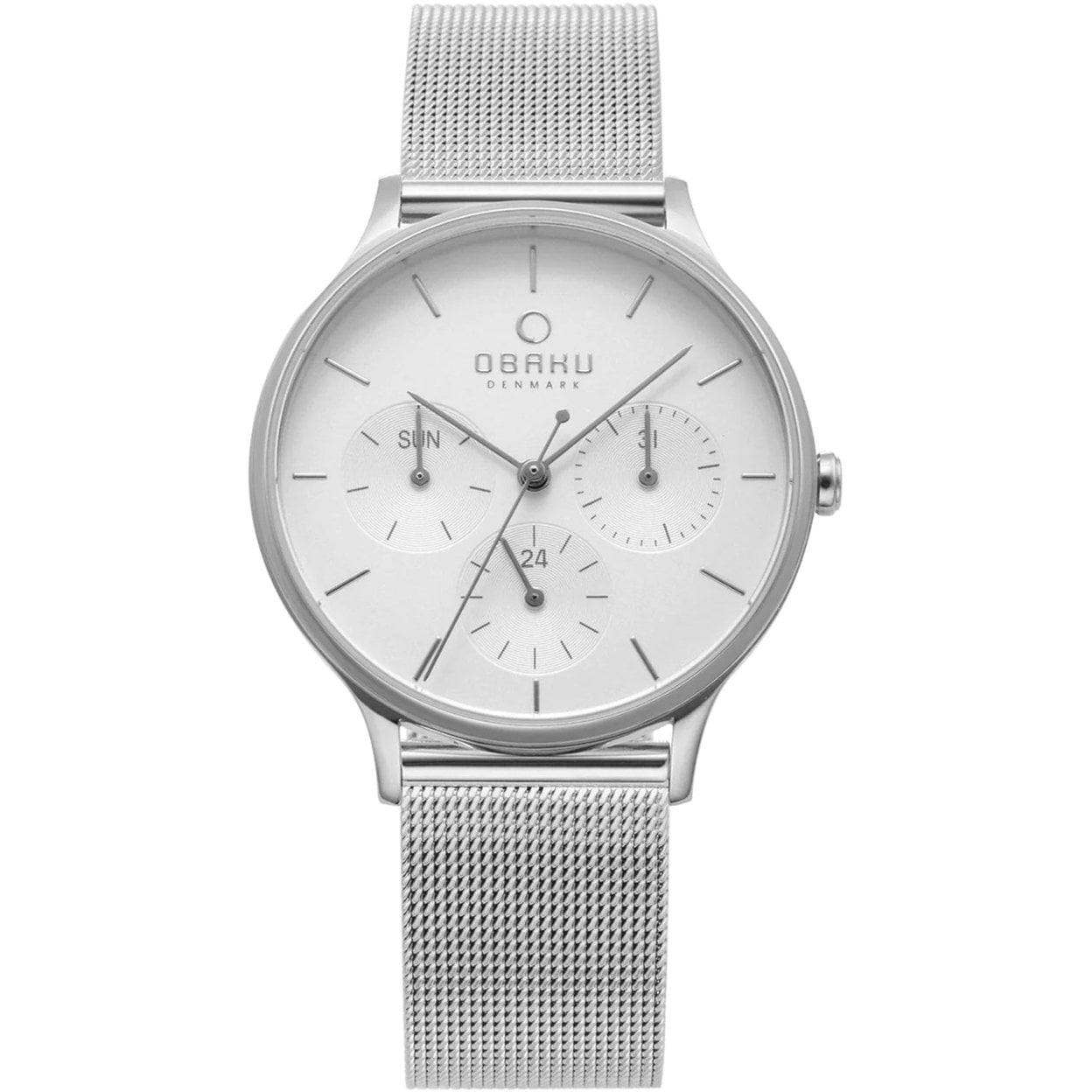 Obaku Womens Lind White Dial Quartz Watch V212LMCIMC Stainless Steel ...