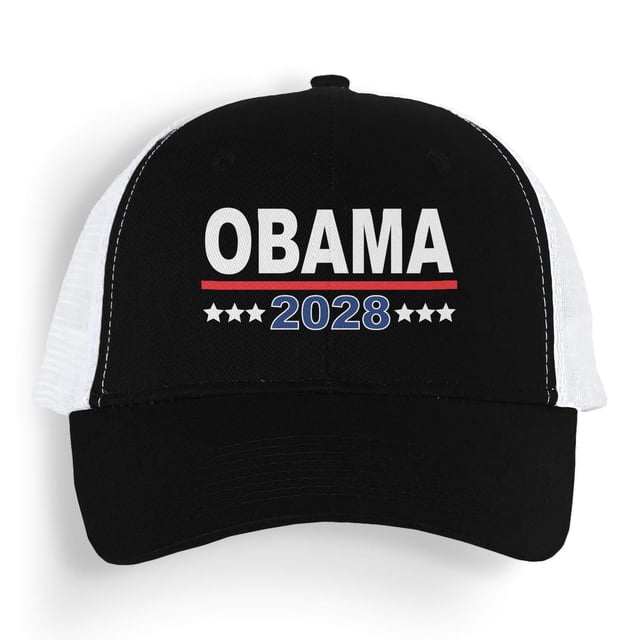 Obama 2028 Hat Barack Obama Trucker Hat Mesh Back Cap Made To Order ...