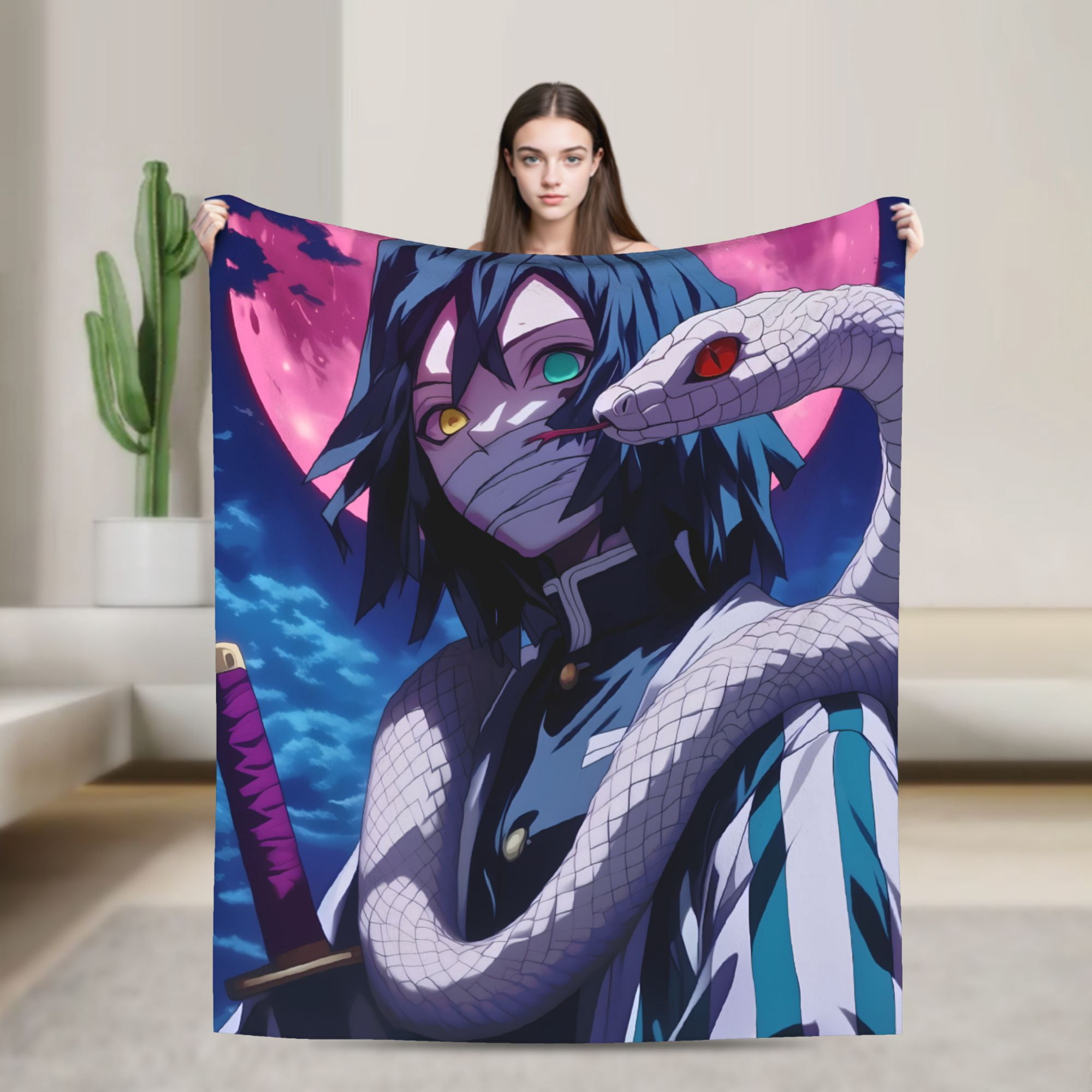 Obanai Iguro Blanket - Mysterious Snake Hashira Design, Plush Fuzzy ...