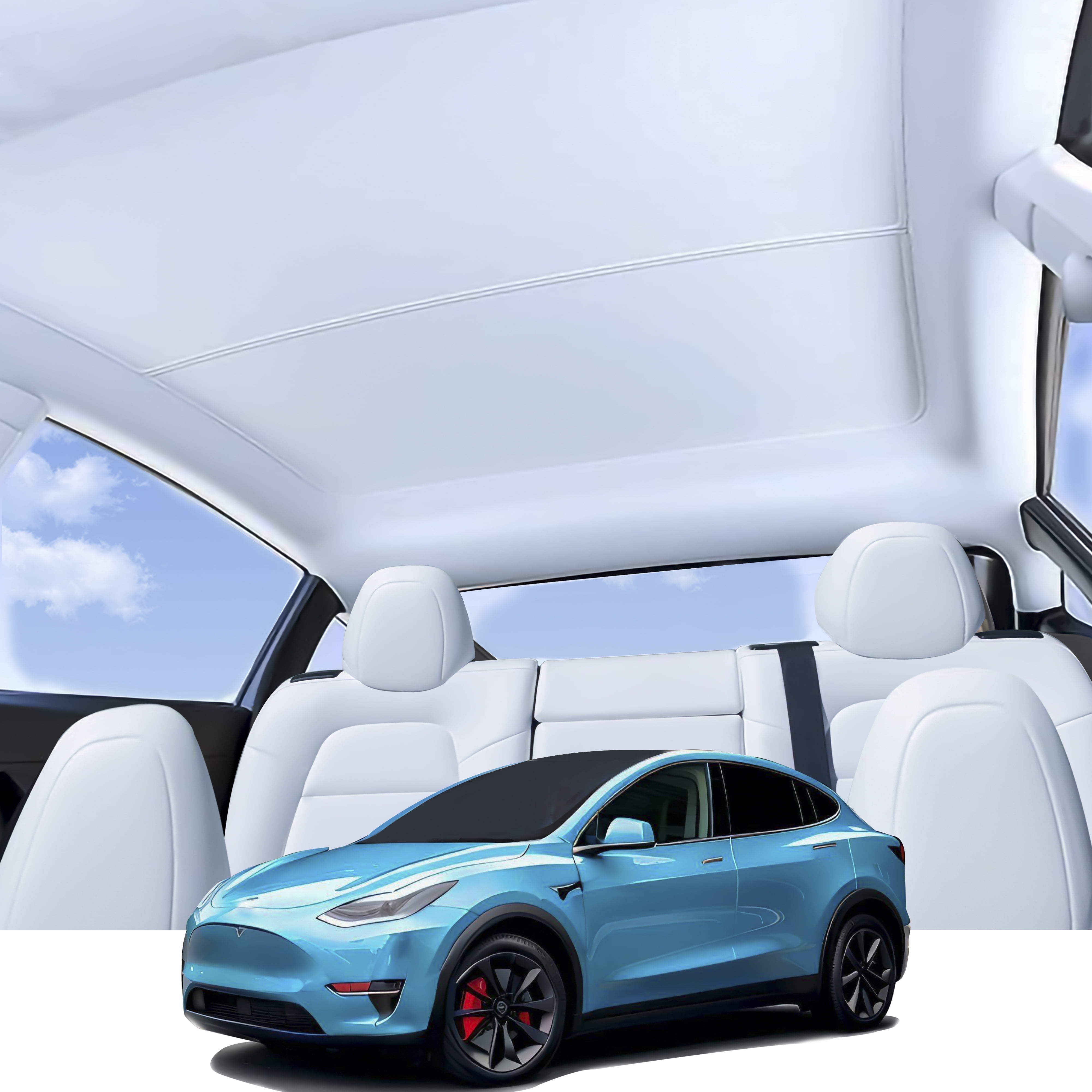 Obaska 2020-2025 Tesla Model Y Glass Roof Sunshade Sag-Free & Heat ...