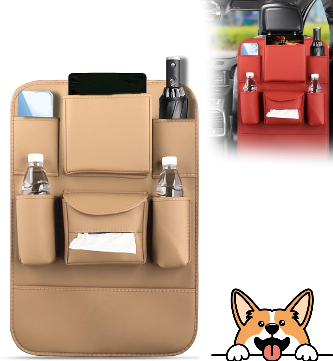 Obbarde Car Seat Back Organizer,Universal Back Seat Car Organizer with ...