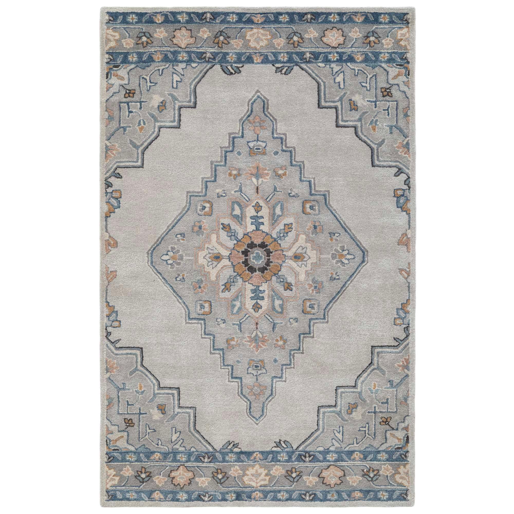 Obeetee Timeless Britson Blue Area Rug - 5'x8' - Walmart.com