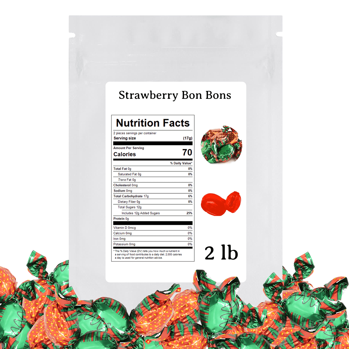 Obelys Candy Strawberry Filled Bon Bons - Individually Wrapped Hard ...