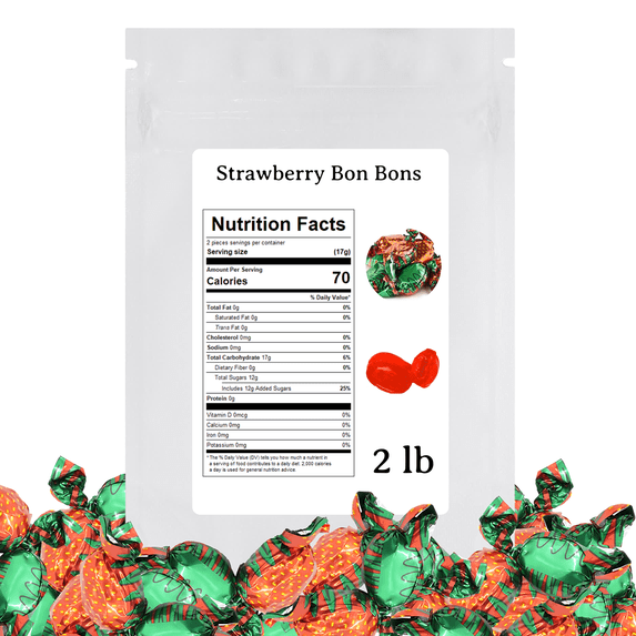Obelys Candy Strawberry Filled Bon Bons - Individually Wrapped Hard ...
